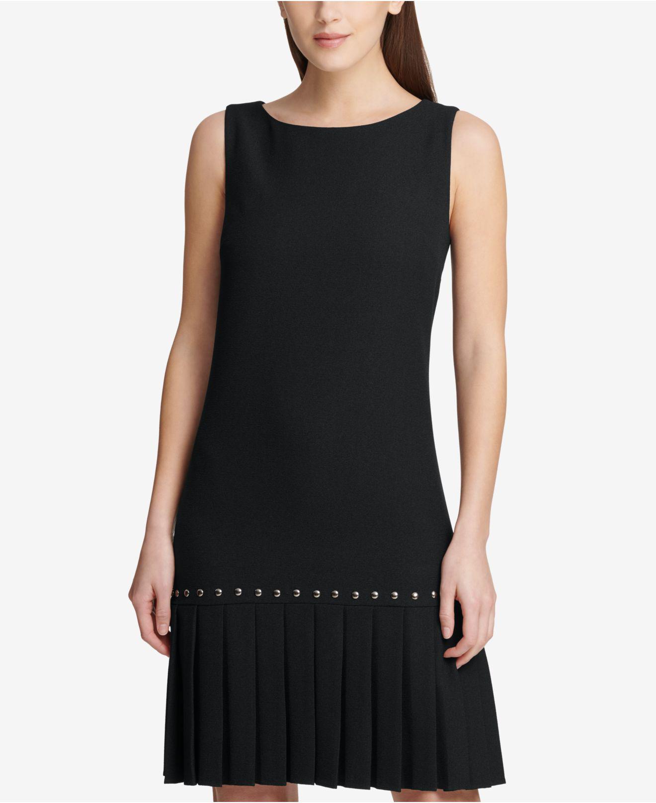 Lyst - DKNY Drop-waist Pleated Dress, Created For Macy's in Black Lyst - DKNY Drop-waist Pleated Dress, Created For Macy's in Black
