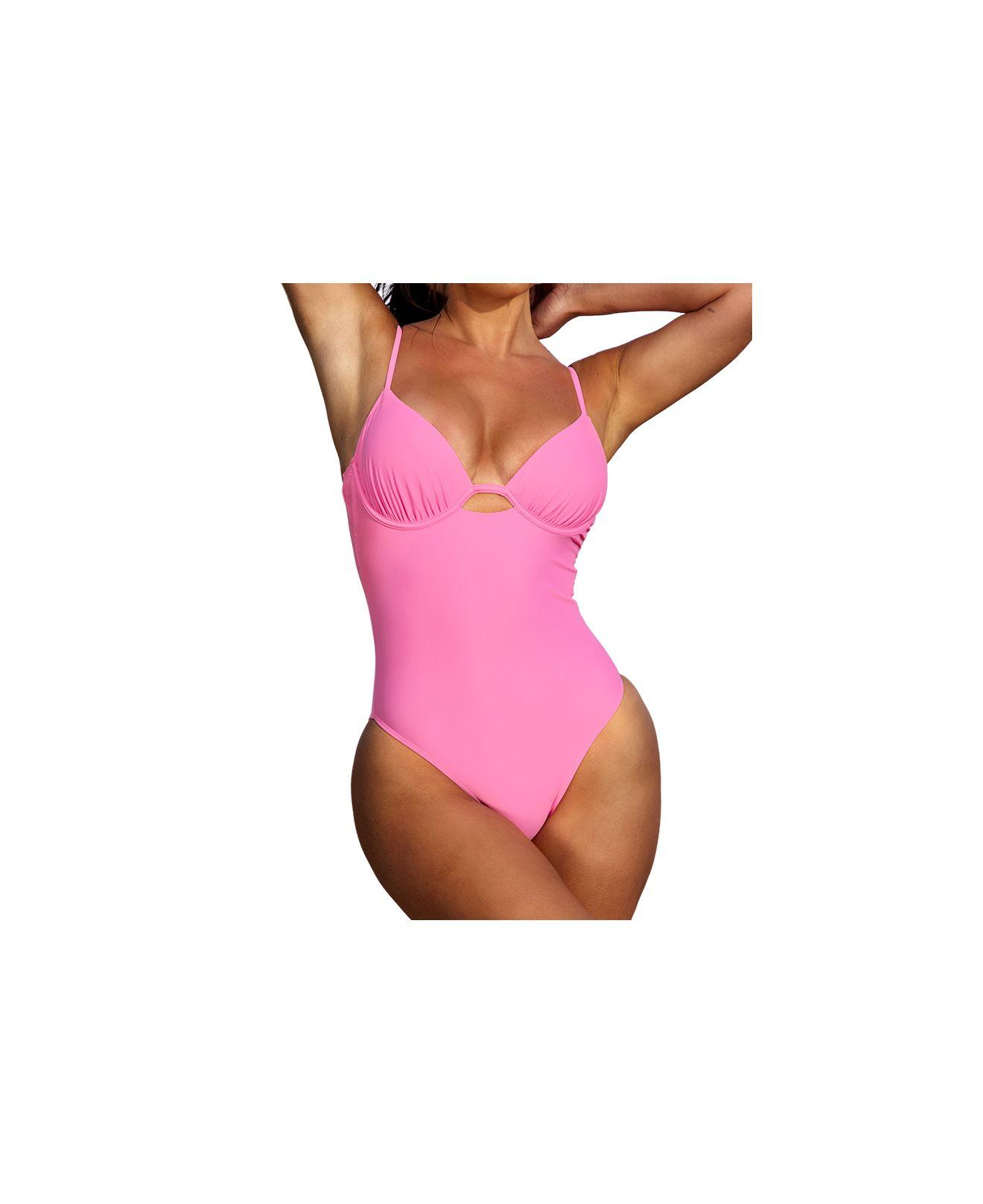 Cupshe X Stassie Oasis Underwire Tie Back One Piece Swimsuit In Pink Lyst