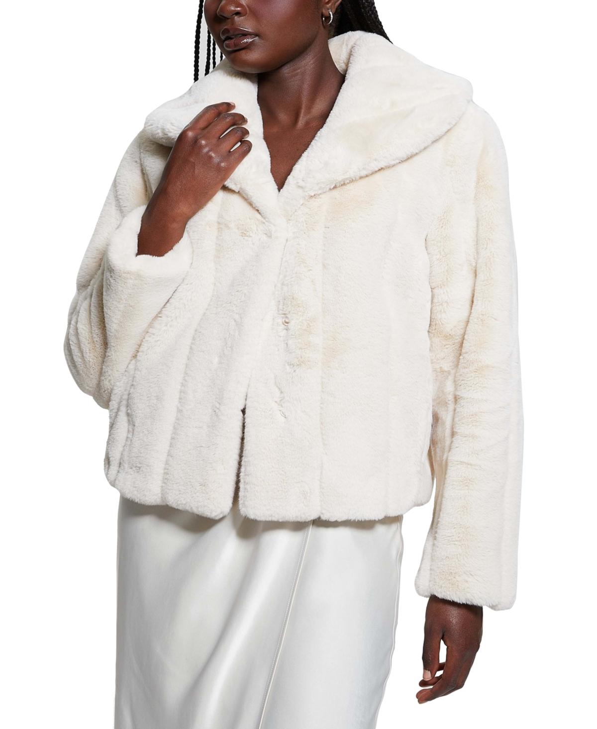 Guess Sophy Faux-fur Jacket in White | Lyst