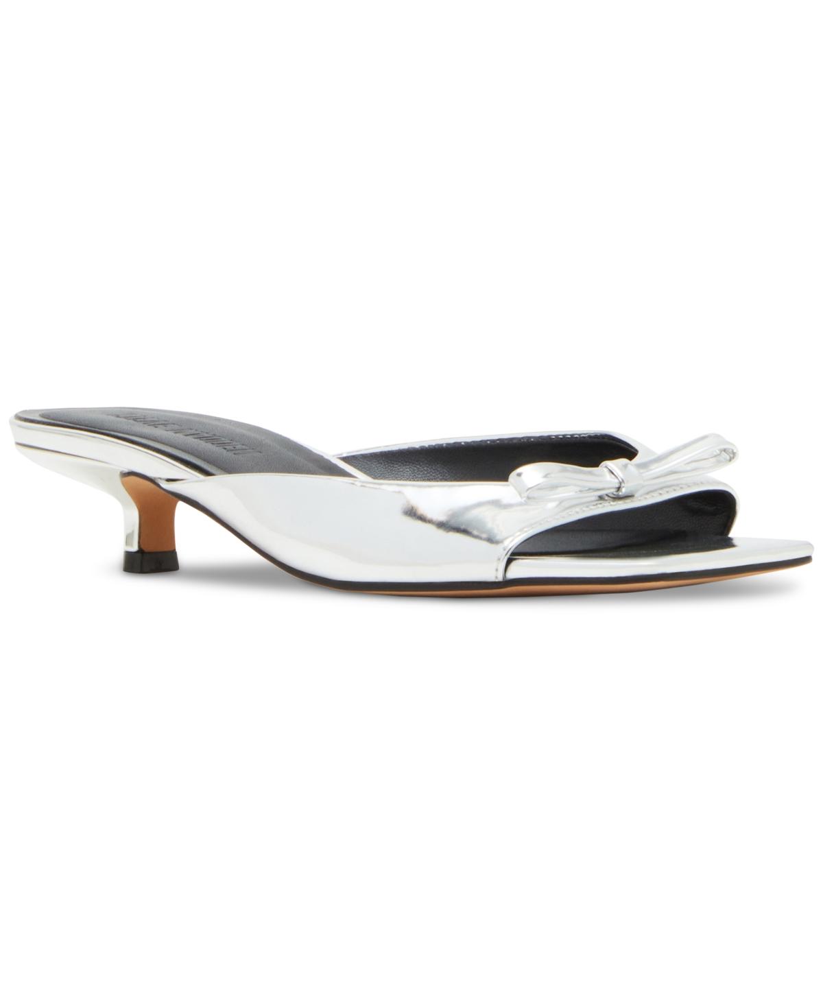 Steve Madden Meme Bow Detailed Kitten-heel Sandals in White | Lyst