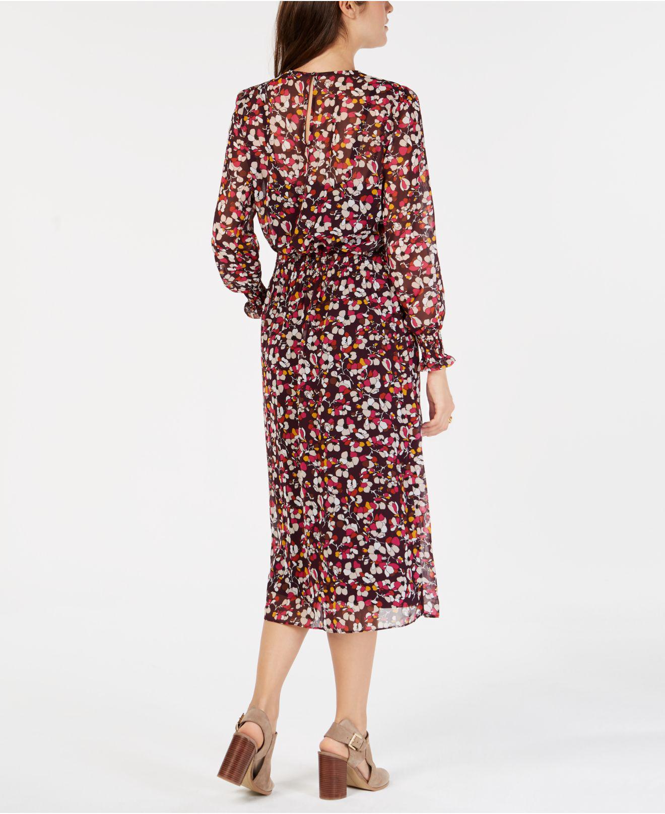 Tommy Hilfiger Synthetic Smocked Floral-print Dress in Red - Lyst Tommy Hilfiger Synthetic Smocked Floral-print Dress in Red - Lyst
