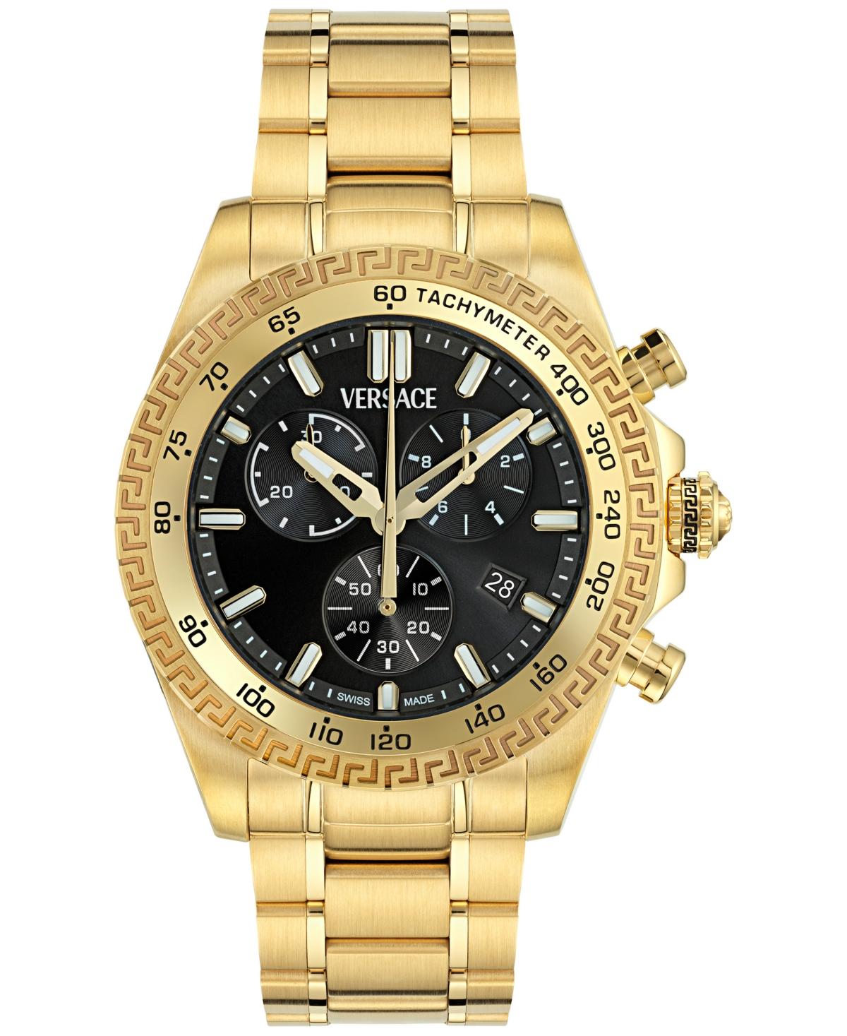Versace Swiss Chronograph X Gold Ion Plated Stainless Steel Bracelet ...