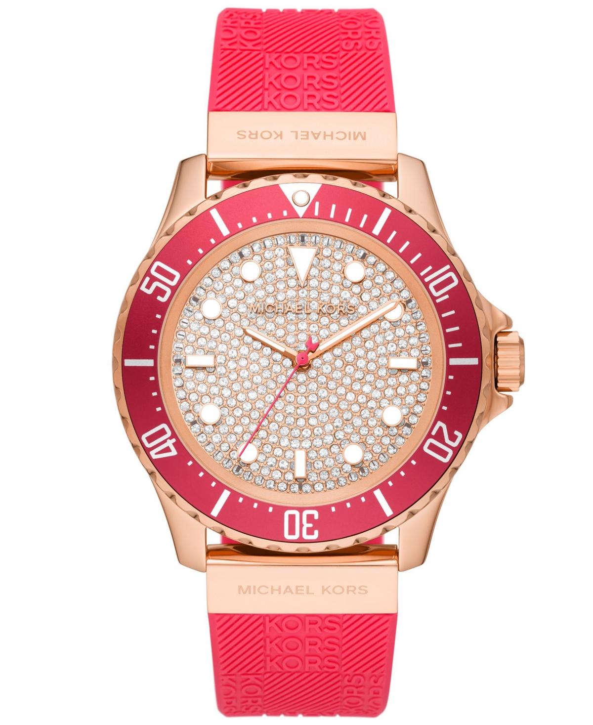 Michael Kors Oversized Slim Everest Pavé Rose-gold Tone And Embossed ...