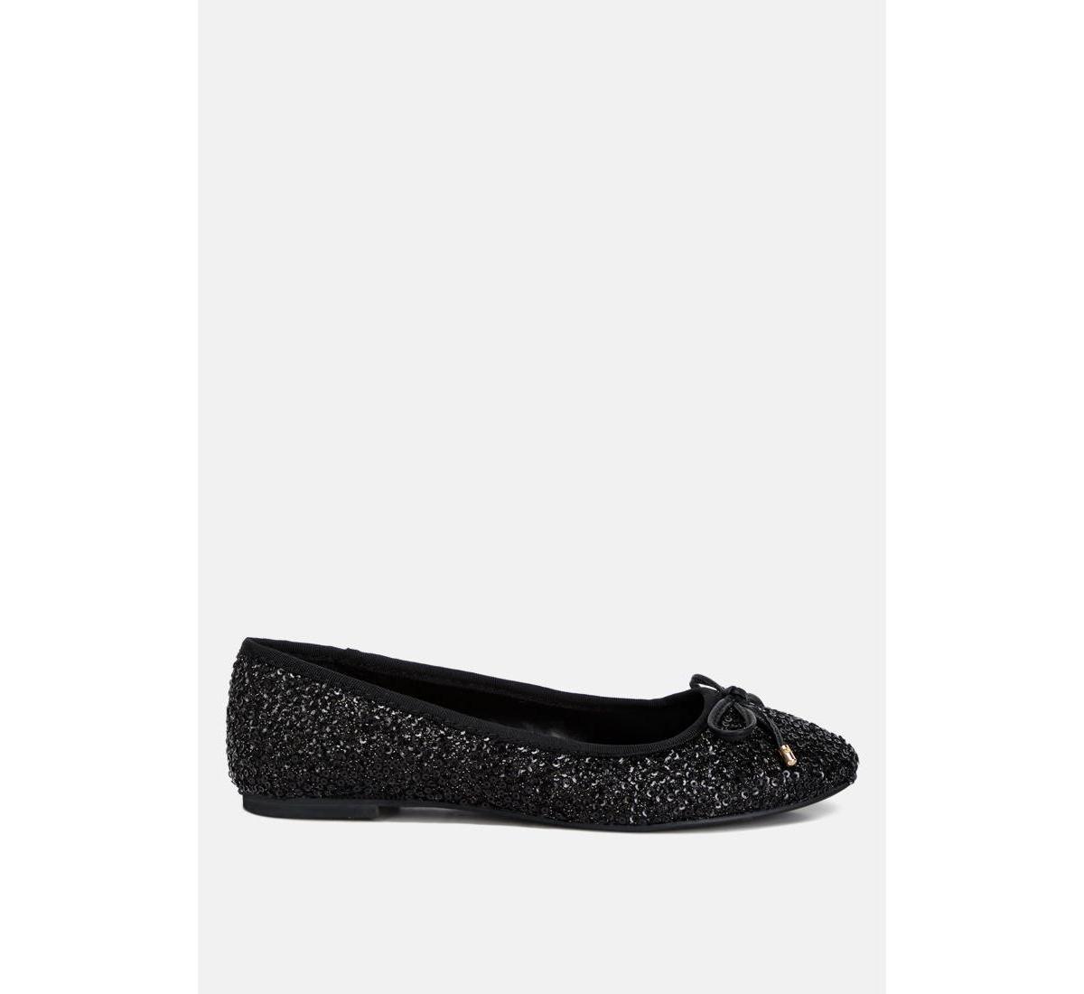 LONDON RAG Ringo Sequin Embellished Ballet Flats in Black | Lyst