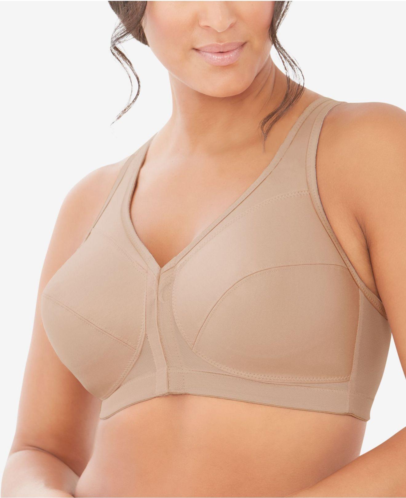 Glamorise Full Figure Plus Size Magiclift Front Close Posture Back