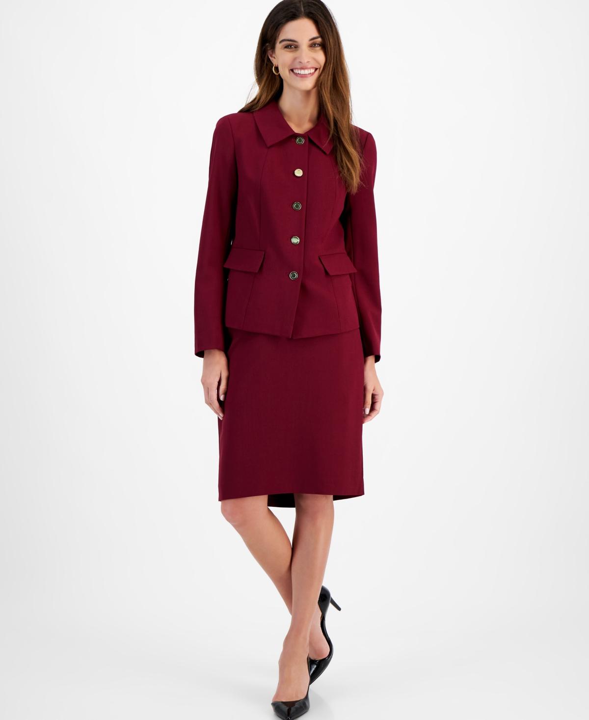 Le Suit Five-button Skirt Suit in Red | Lyst