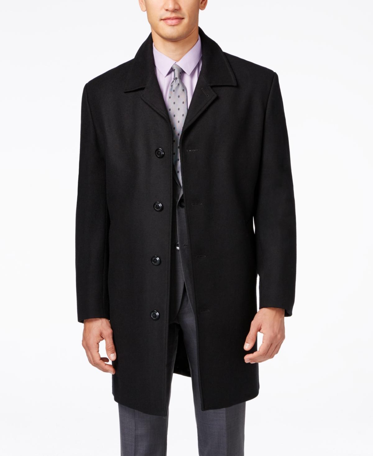 London Fog Coat, Coventry Wool-blend Overcoat in Black for Men | Lyst
