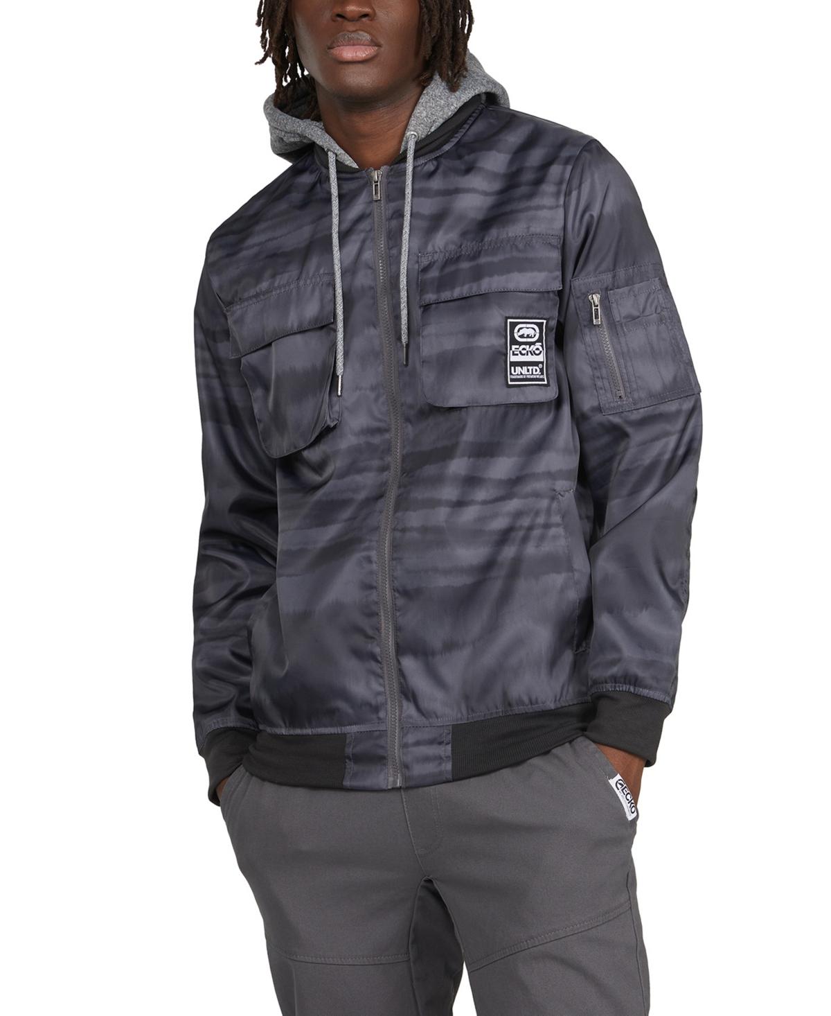 Ecko' Unltd Ecko Maverick Hooded Flight Jacket in Gray for Men | Lyst