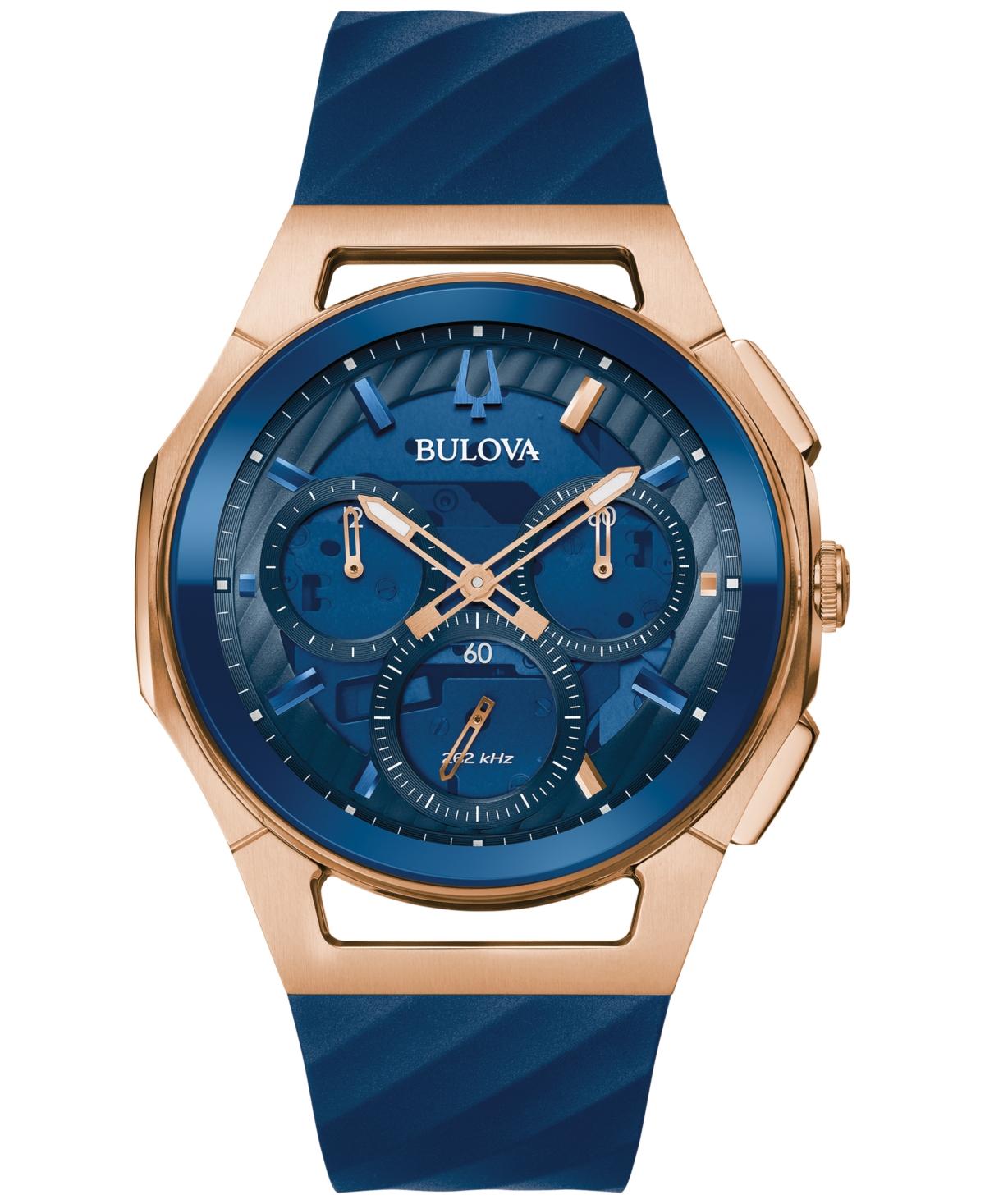 Bulova Chronograph Marc Anthony Curv Blue Epdm Rubber Strap Watch 44mm ...