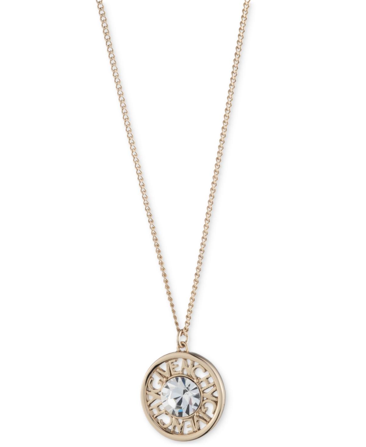 Givenchy Gold-tone Crystal Logo-frame Coin Pendant Necklace in Metallic ...