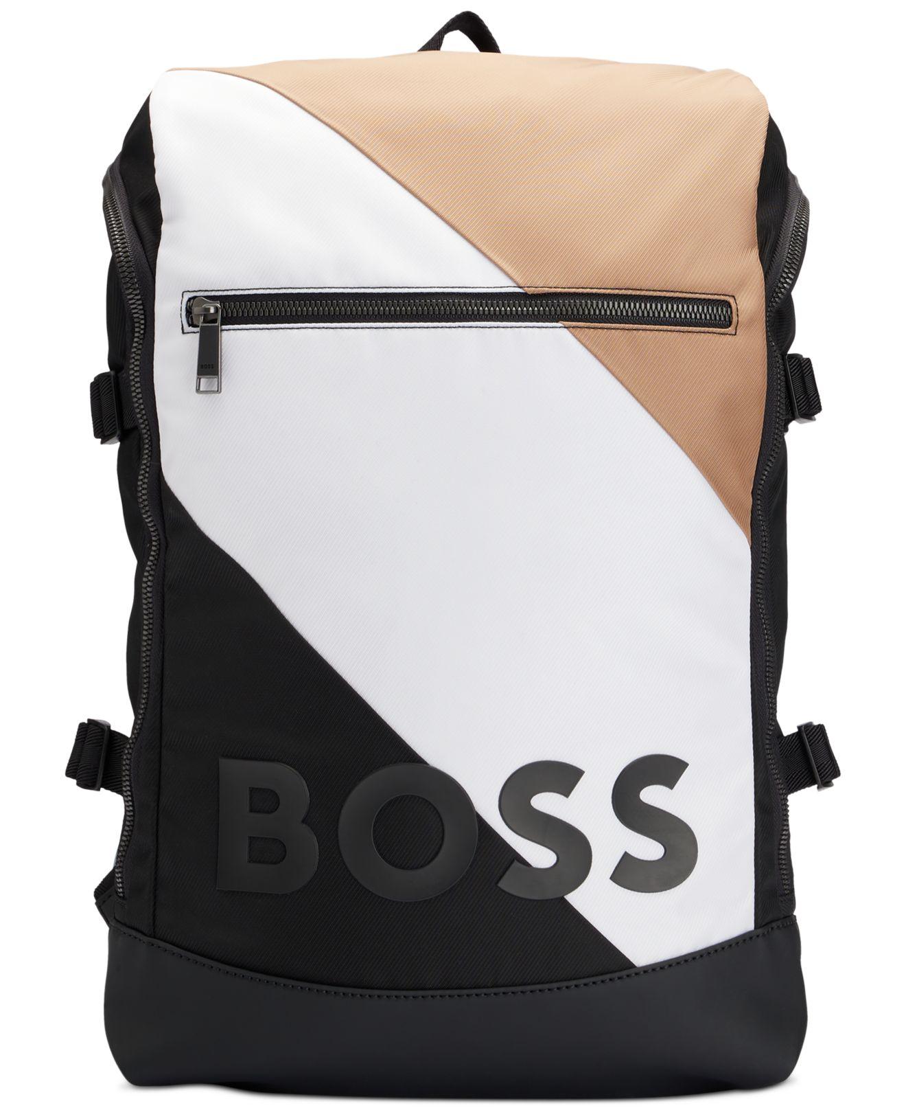 BOSS by HUGO BOSS Colorblocked Logo Backpack in White for Men | Lyst
