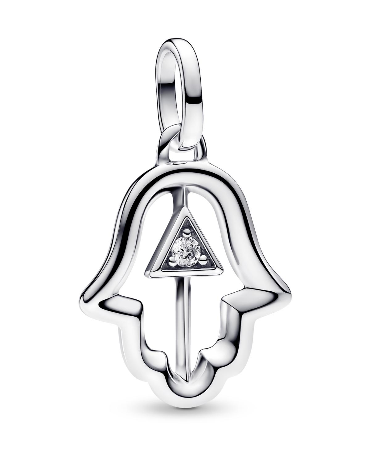 PANDORA Sterling Hamsa Hand Medallion Charm in White | Lyst