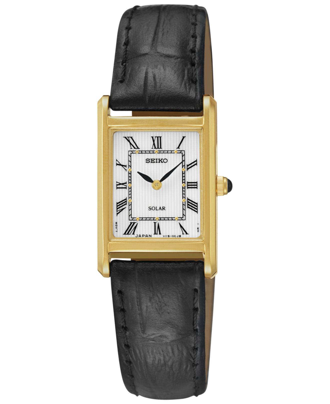 Seiko Women's Solar Black Leather Strap Watch 18mm Sup250 - Save 44% - Lyst