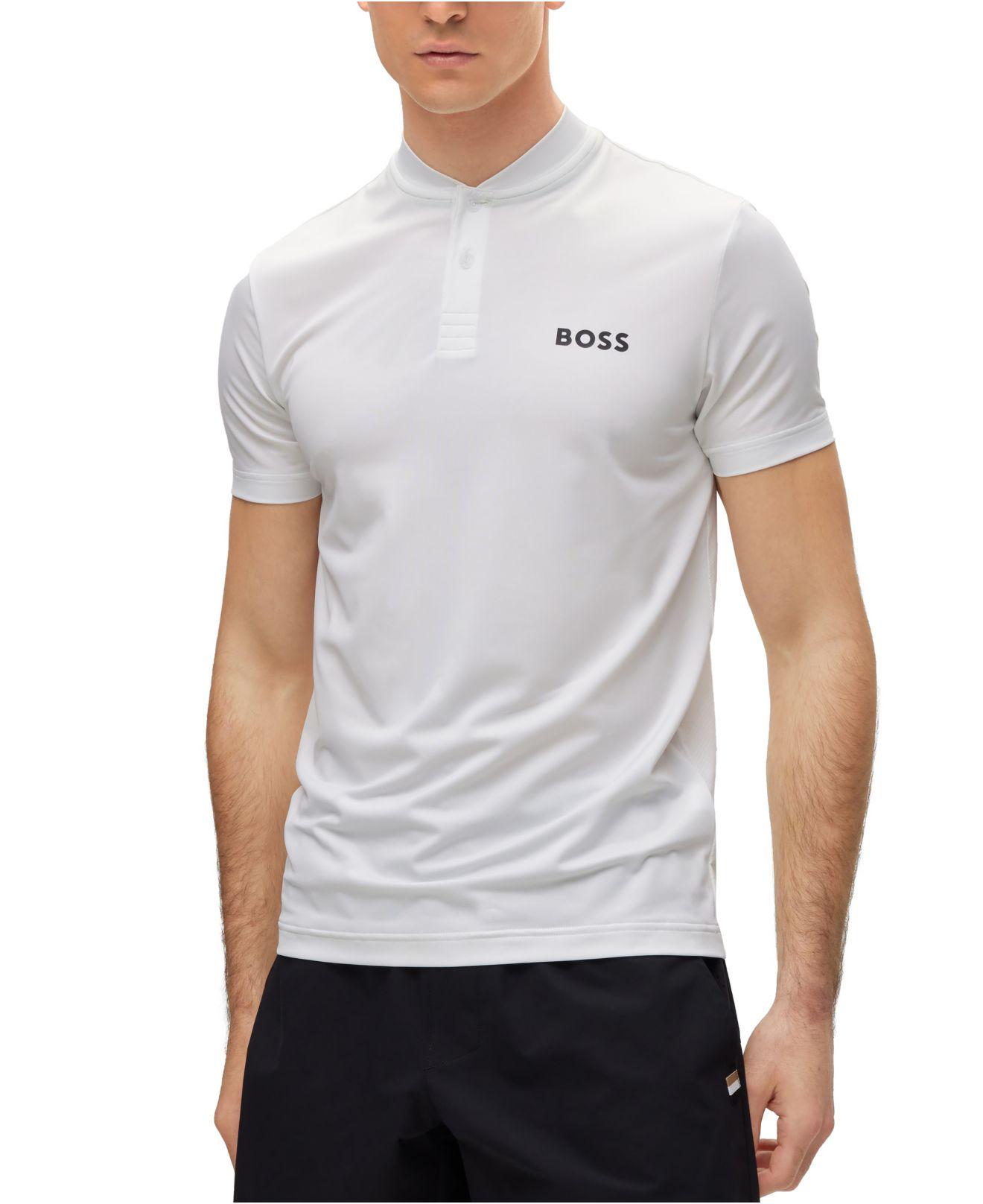 BOSS by HUGO BOSS Boss X Matteo Berrettini Slim-fit Polo Shirt With ... BOSS by HUGO BOSS Boss X Matteo Berrettini Slim-fit Polo Shirt With ...