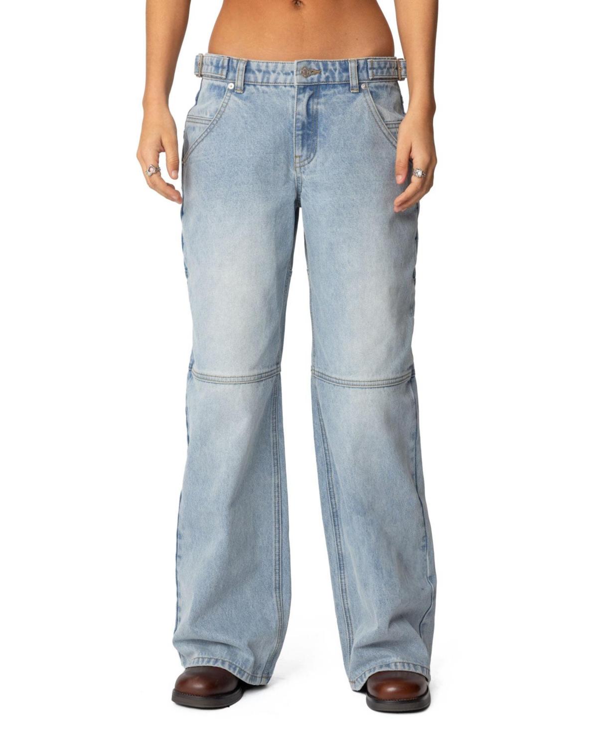 Edikted Shai Low Rise Carpenter Jeans in Blue | Lyst