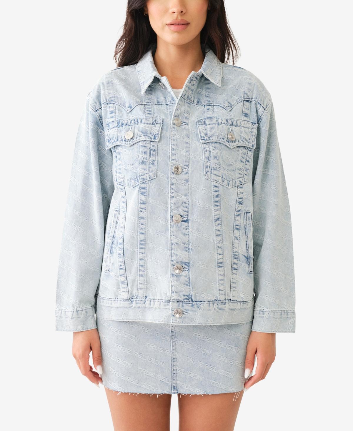 True Religion Oversized Monogram Jimmy Jacket in Blue | Lyst