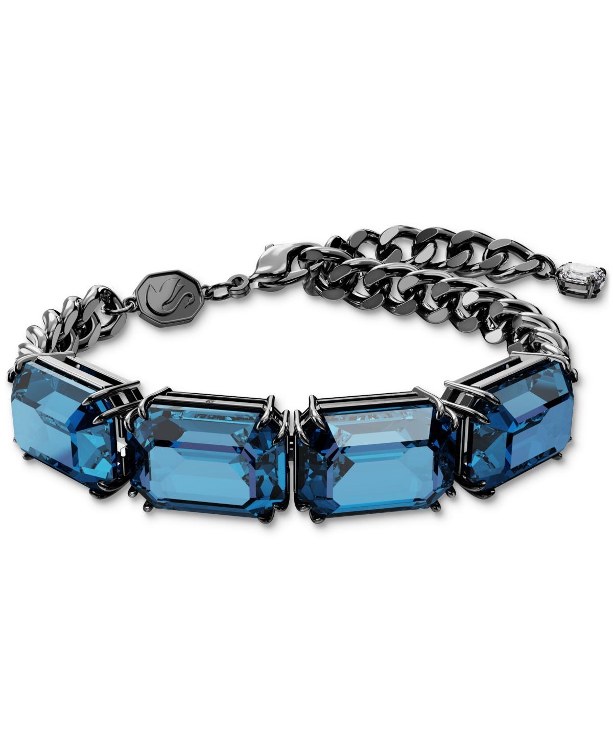 Swarovski Millenia Black-tone Crystal Bracelet in Blue | Lyst