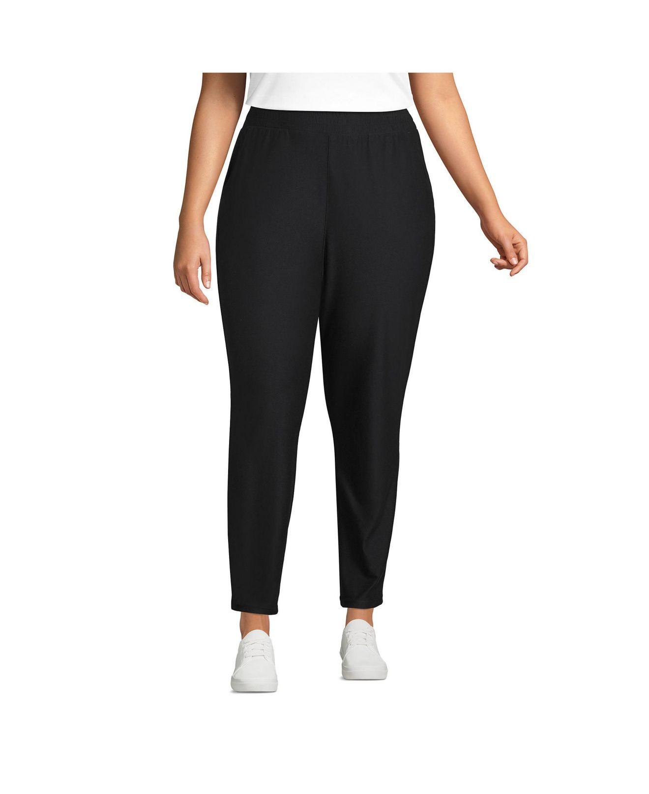 Lands End Plus Size Active High Rise Soft Performance Refined Tapered