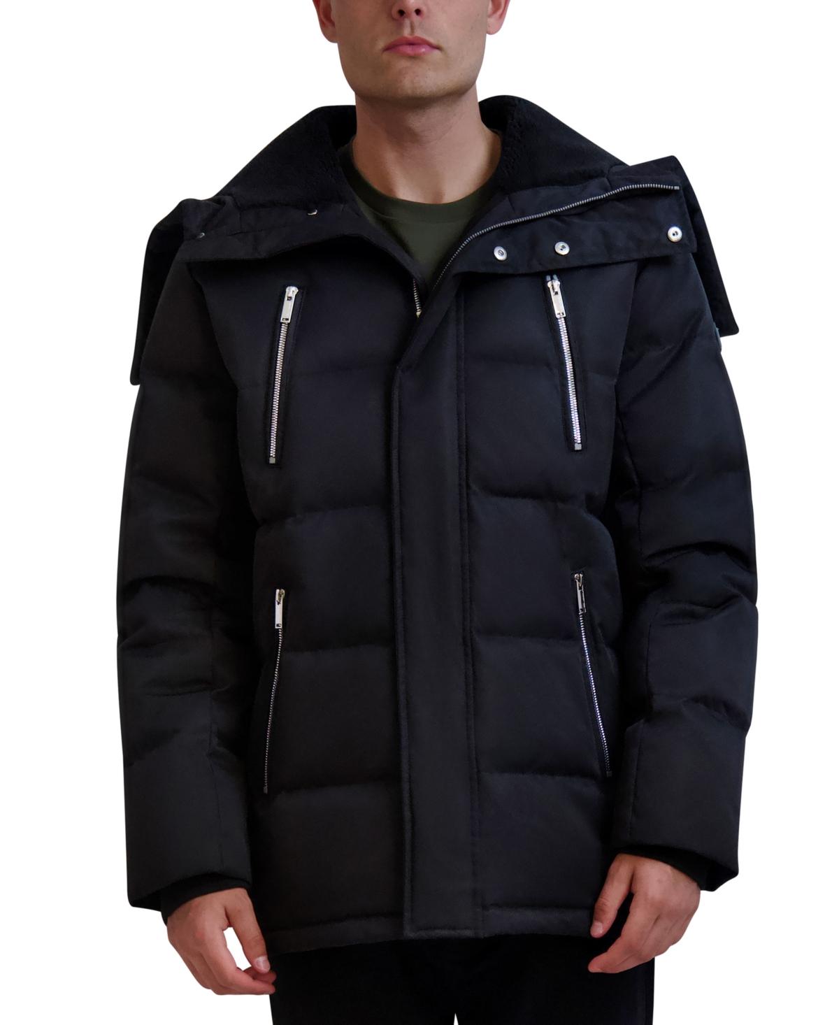 Karl Lagerfeld Heavy Quilted Parka in Blue for Men | Lyst