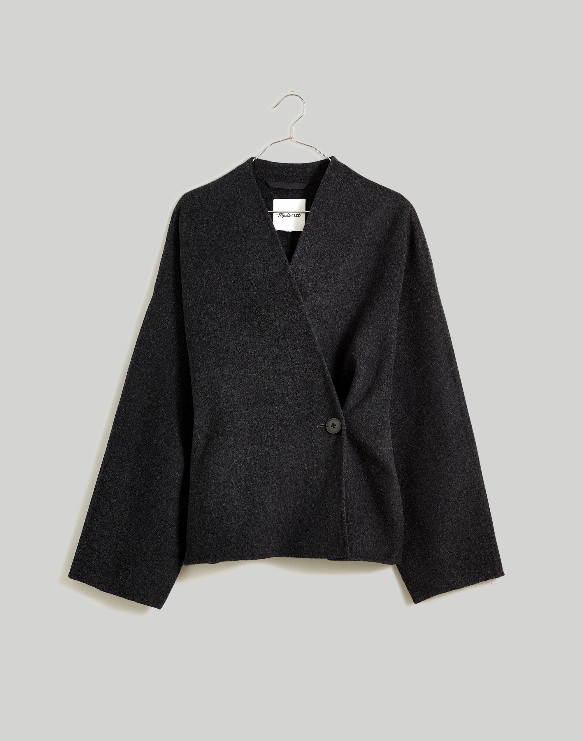 MW Double-Faced Wrap Jacket in Black | Lyst