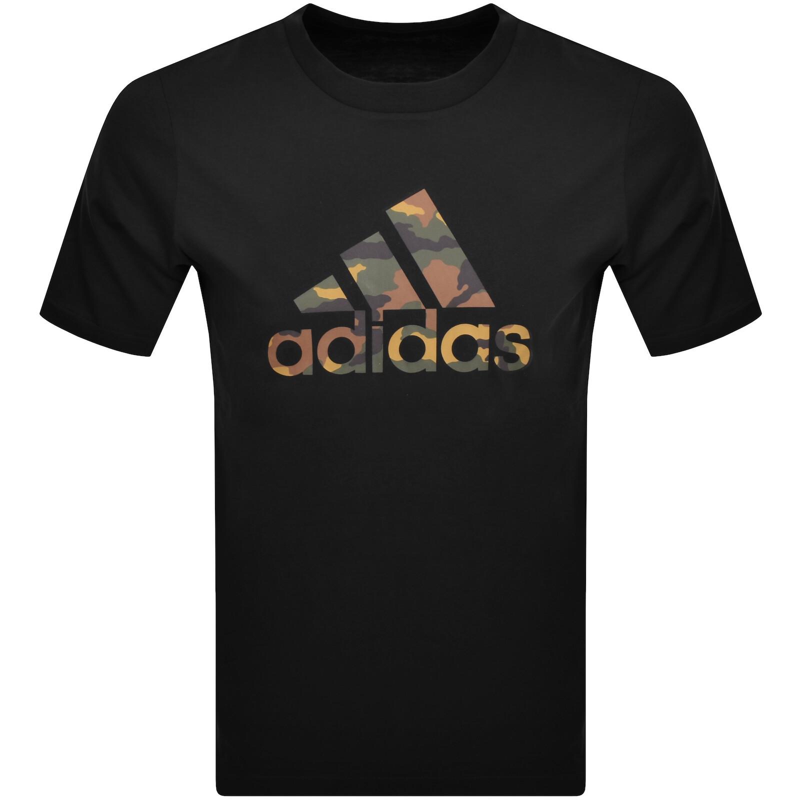 adidas Originals Adidas Sportswear Camo Logo T Shirt in Black for Men ...