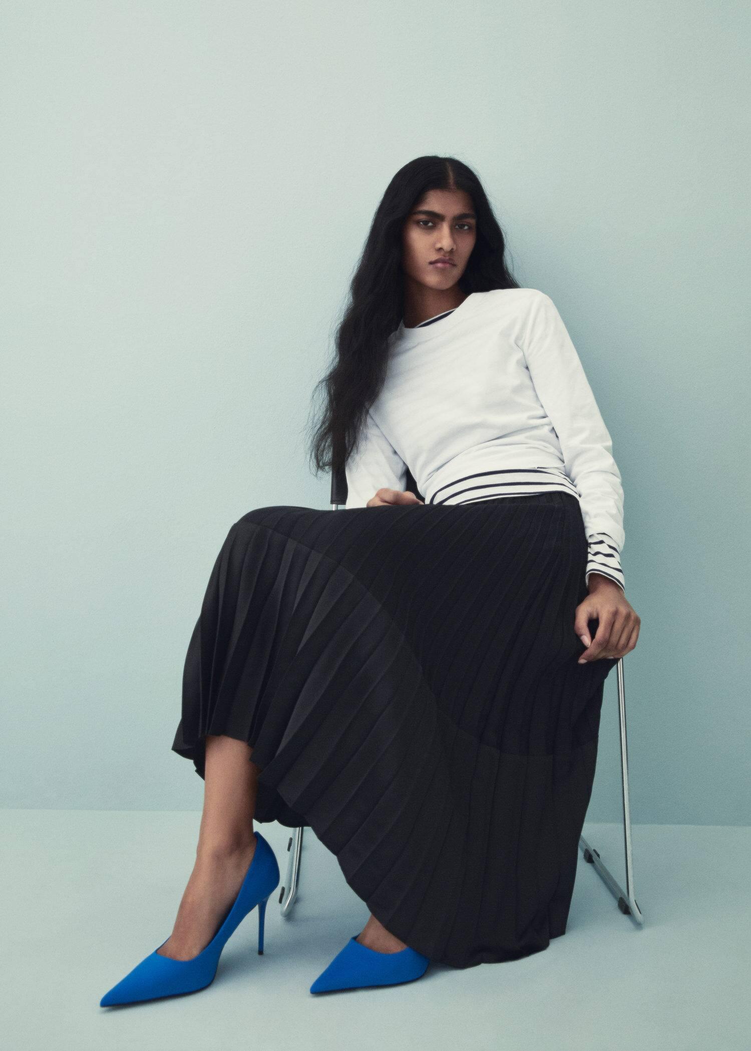 Mango Pointed Toe Heel Shoes in Blue | Lyst UK