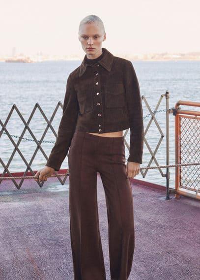 Mango Suede Jacket With Pockets in Brown | Lyst UK