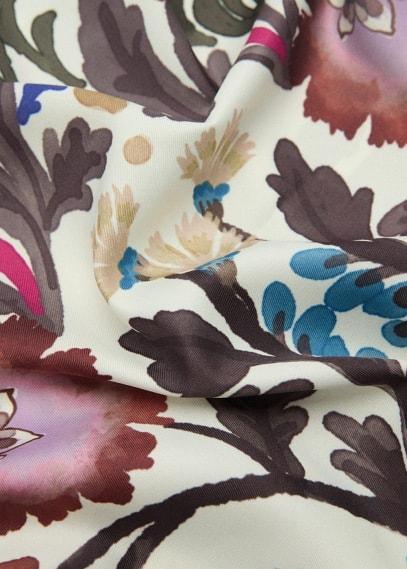 Mango Printed Satin Scarf in Grey | Lyst UK