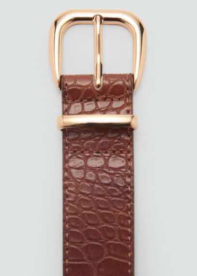 Mango Crocodile-Effect Belt in Red | Lyst UK