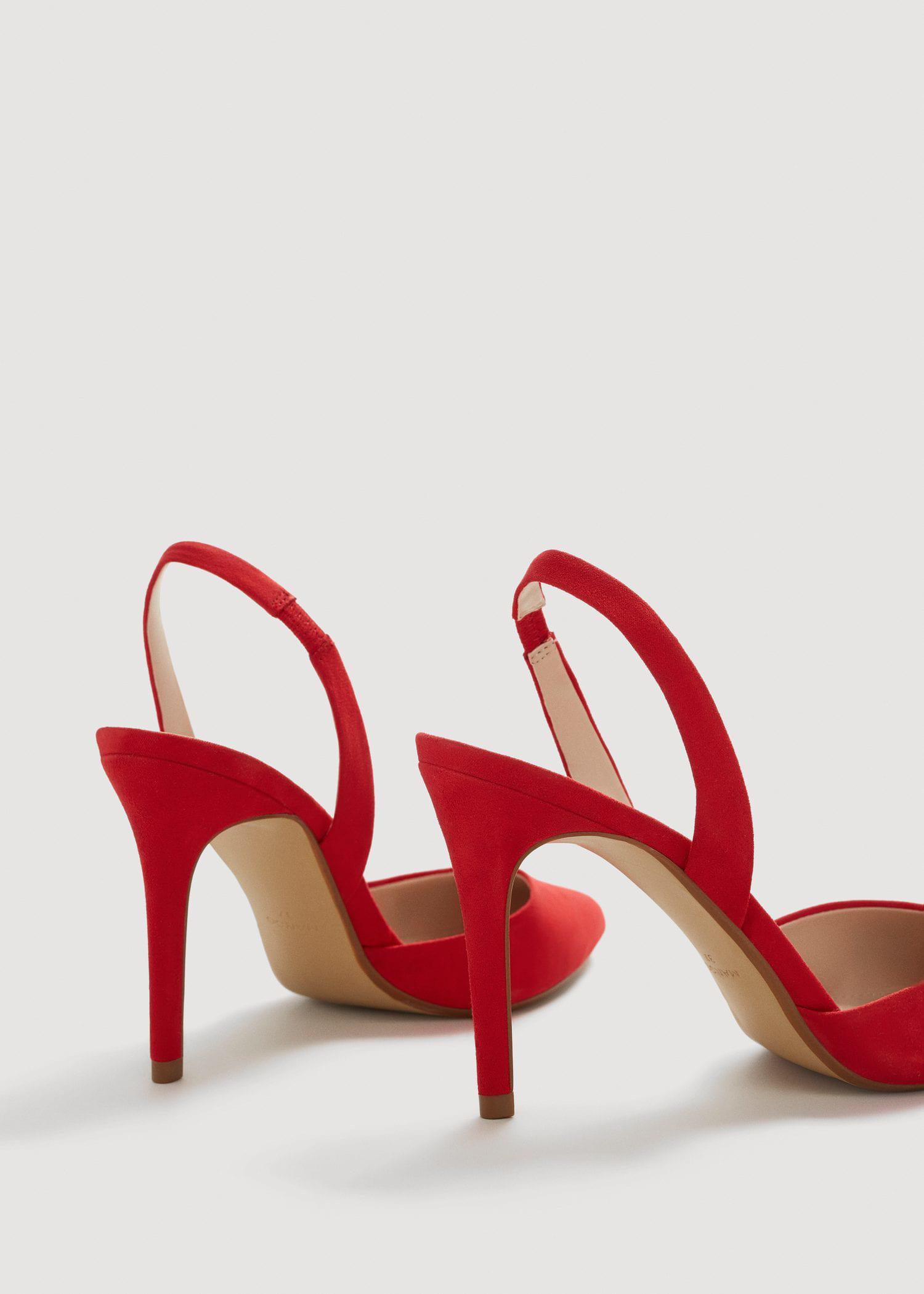 Mango Slingback Heel Shoes in Red - Lyst