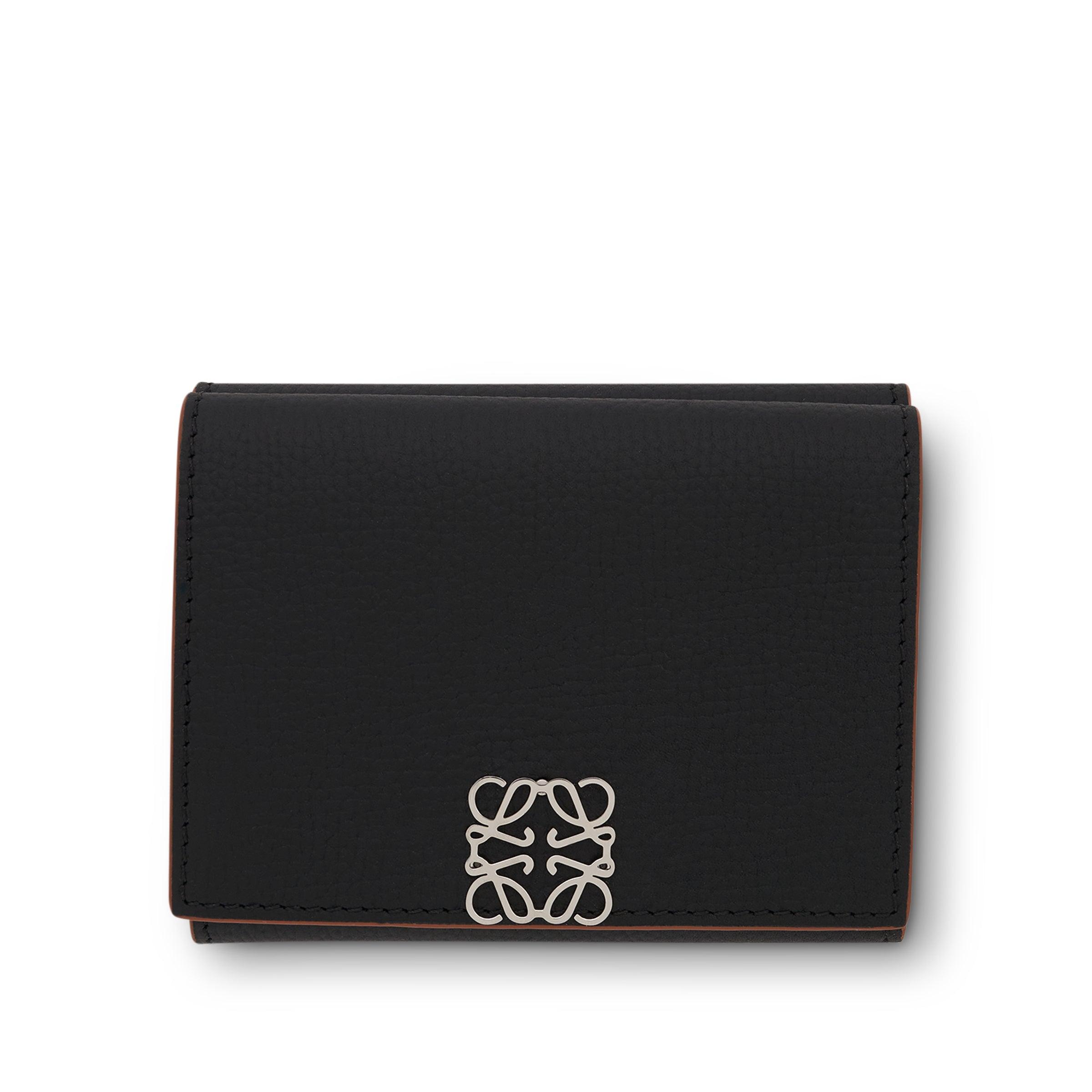 Loewe Anagram Trifold Wallet Pebble Grain Calfskin In Black | Lyst