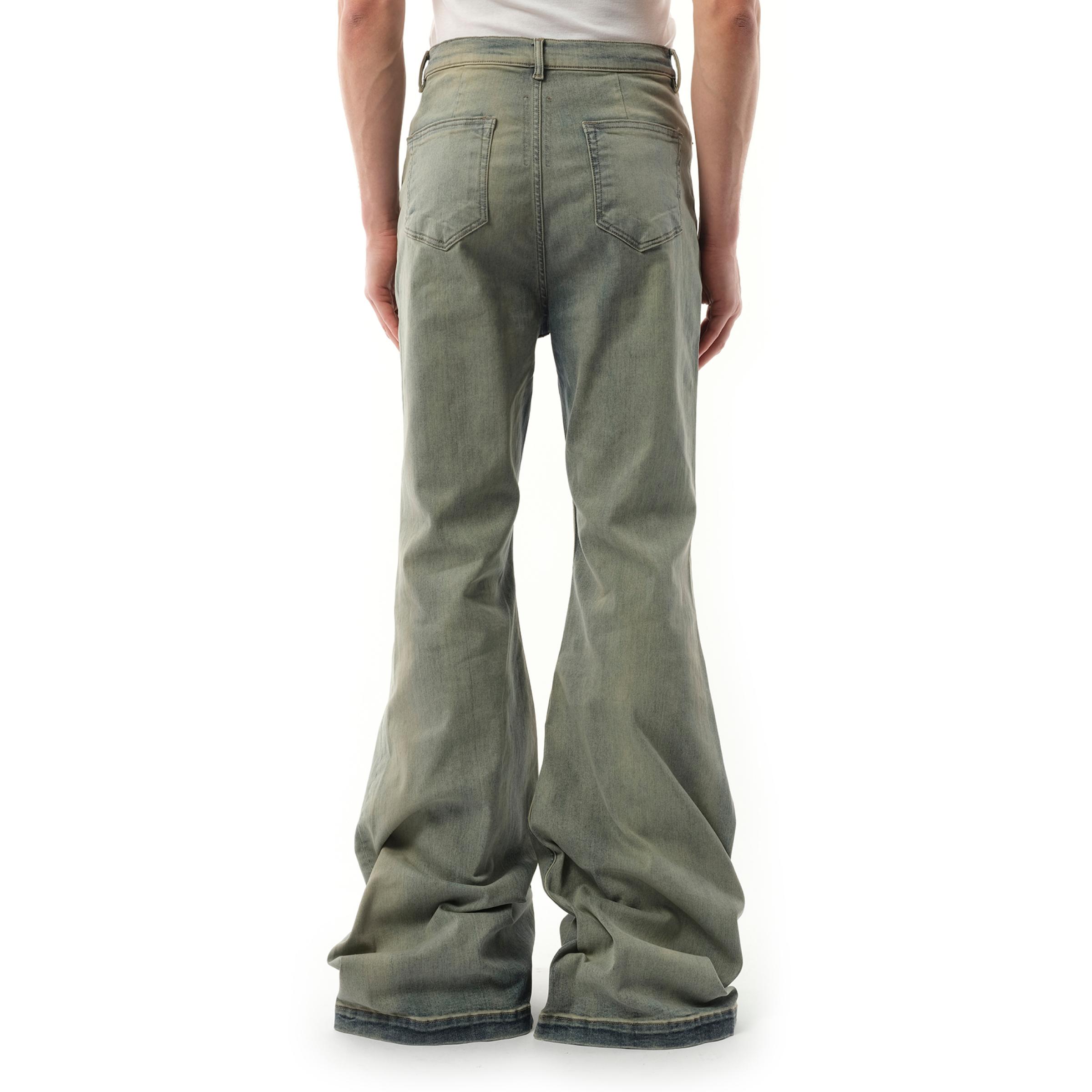 Rick Owens Bolan Bootcut Denim Pants, , 100% Cotton in Green Rick Owens Bolan Bootcut Denim Pants, , 100% Cotton in Green