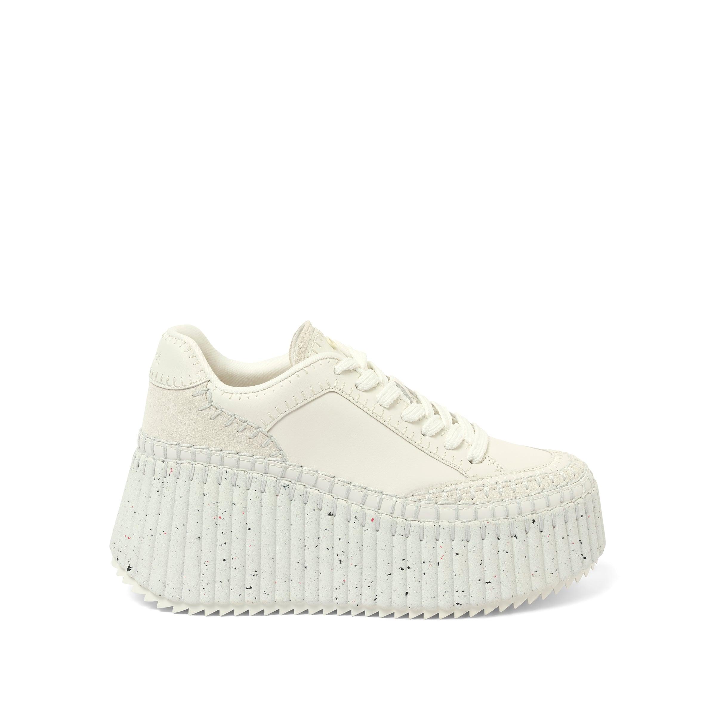 Chloé Platform Nama Sneakers, , 100% Calf Leather in White | Lyst