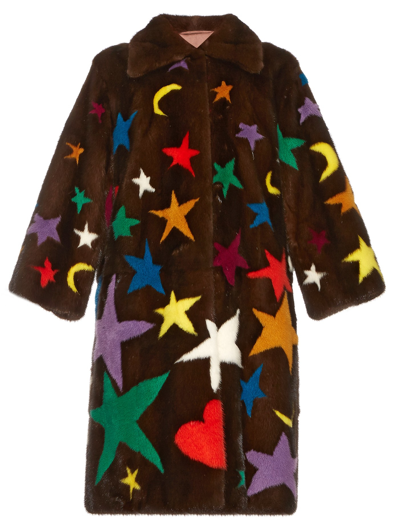 Gucci Symbol-intarsia Mink-fur Coat in Brown | Lyst Canada