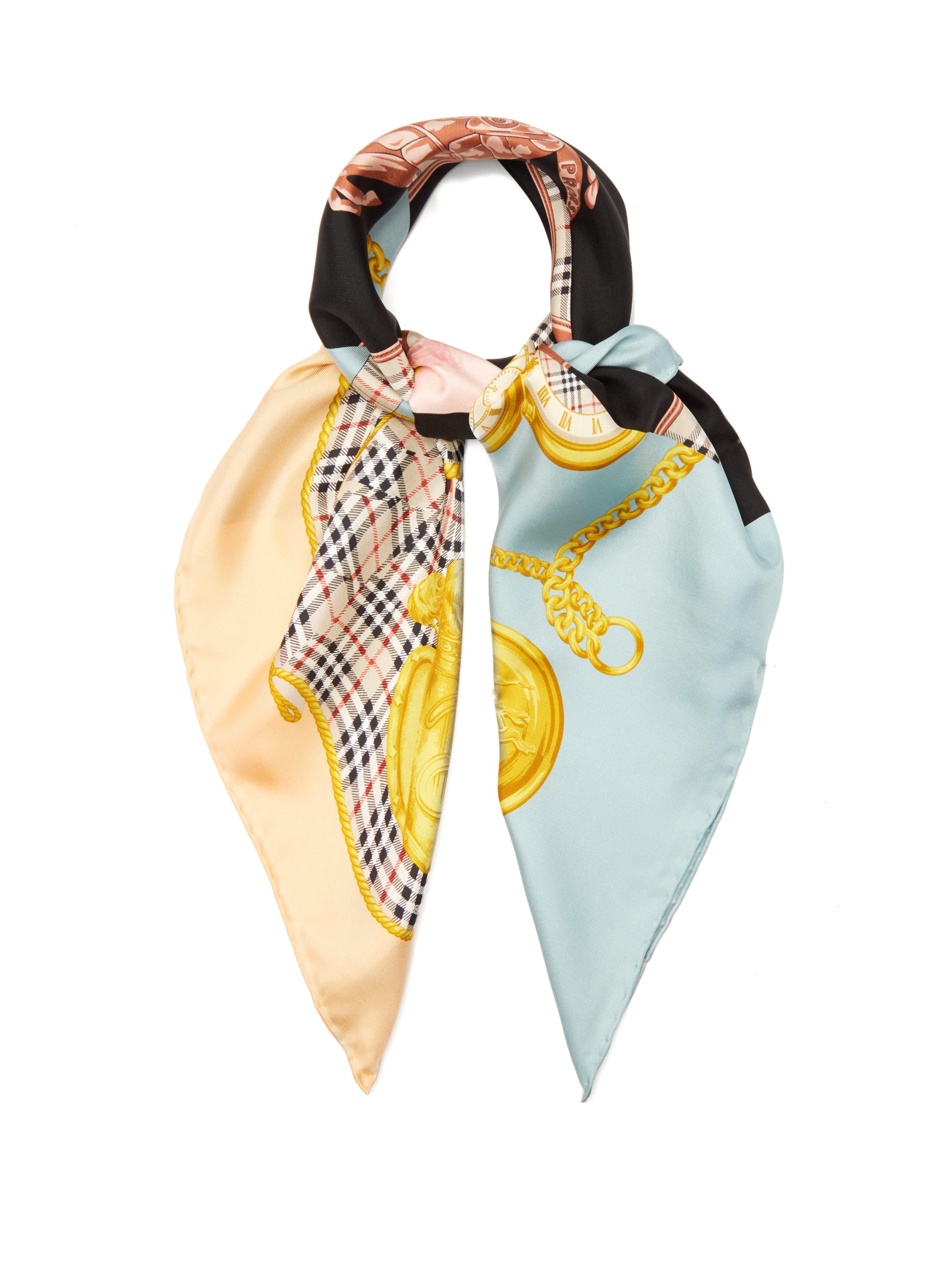 Burberry Vintage-print Silk Scarf - Lyst