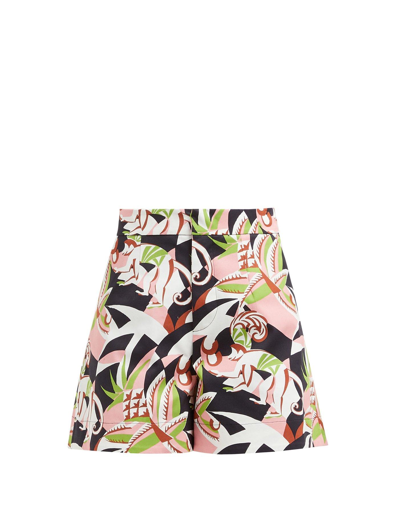 LaDoubleJ Good Butt Monkey Print Cotton Blend Shorts in Black Pink ...