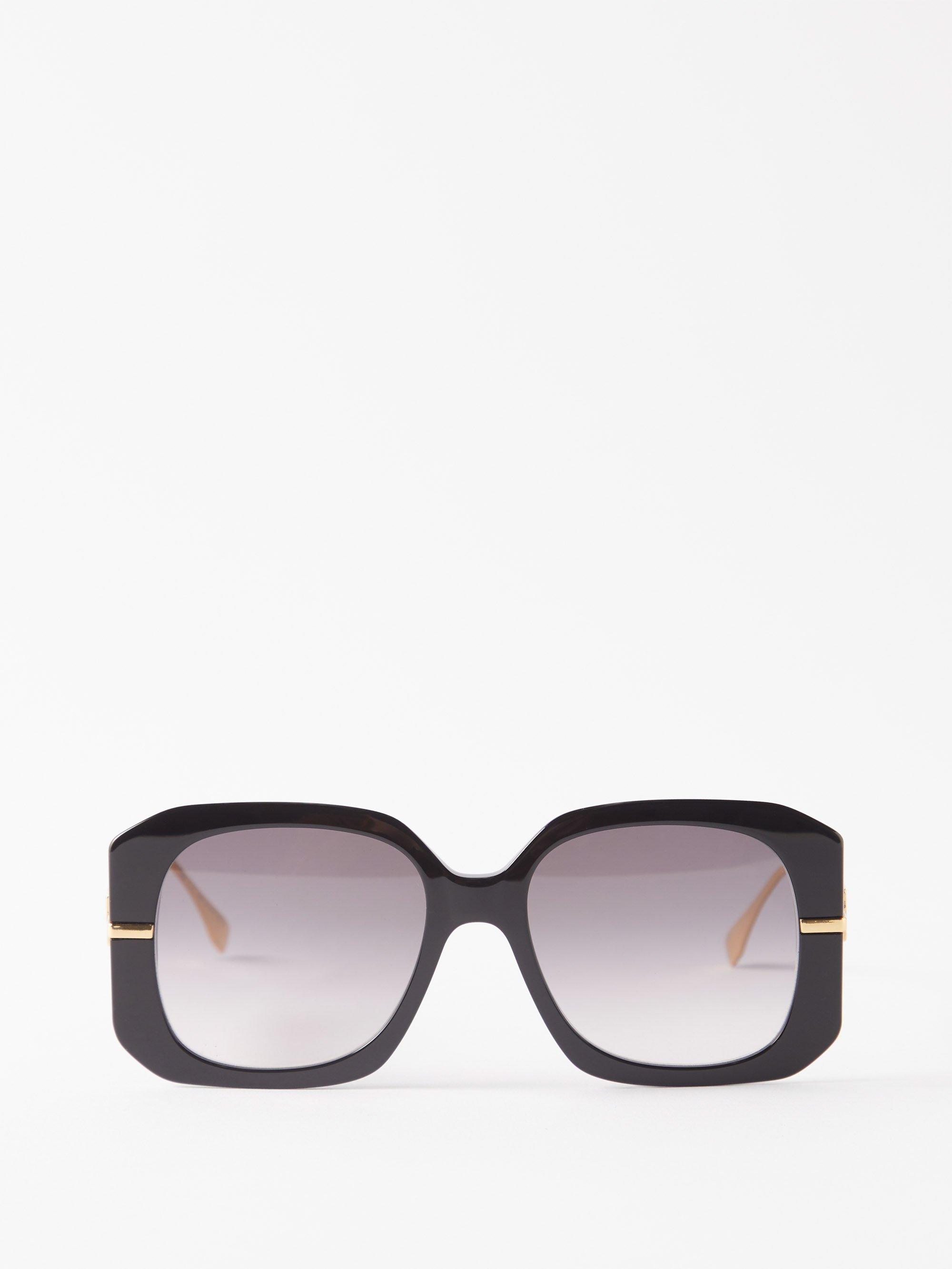 Fendi Fendigraphy Oversized Square Acetate Sunglasses In Black Lyst