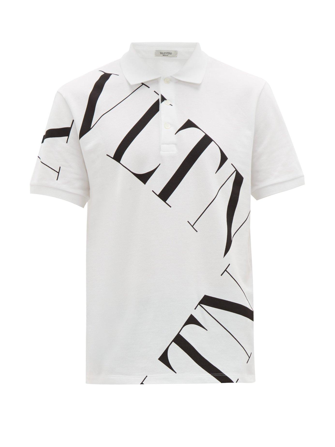 Valentino Vltn Print Polo Shirt in White for Men - Save 38% - Lyst