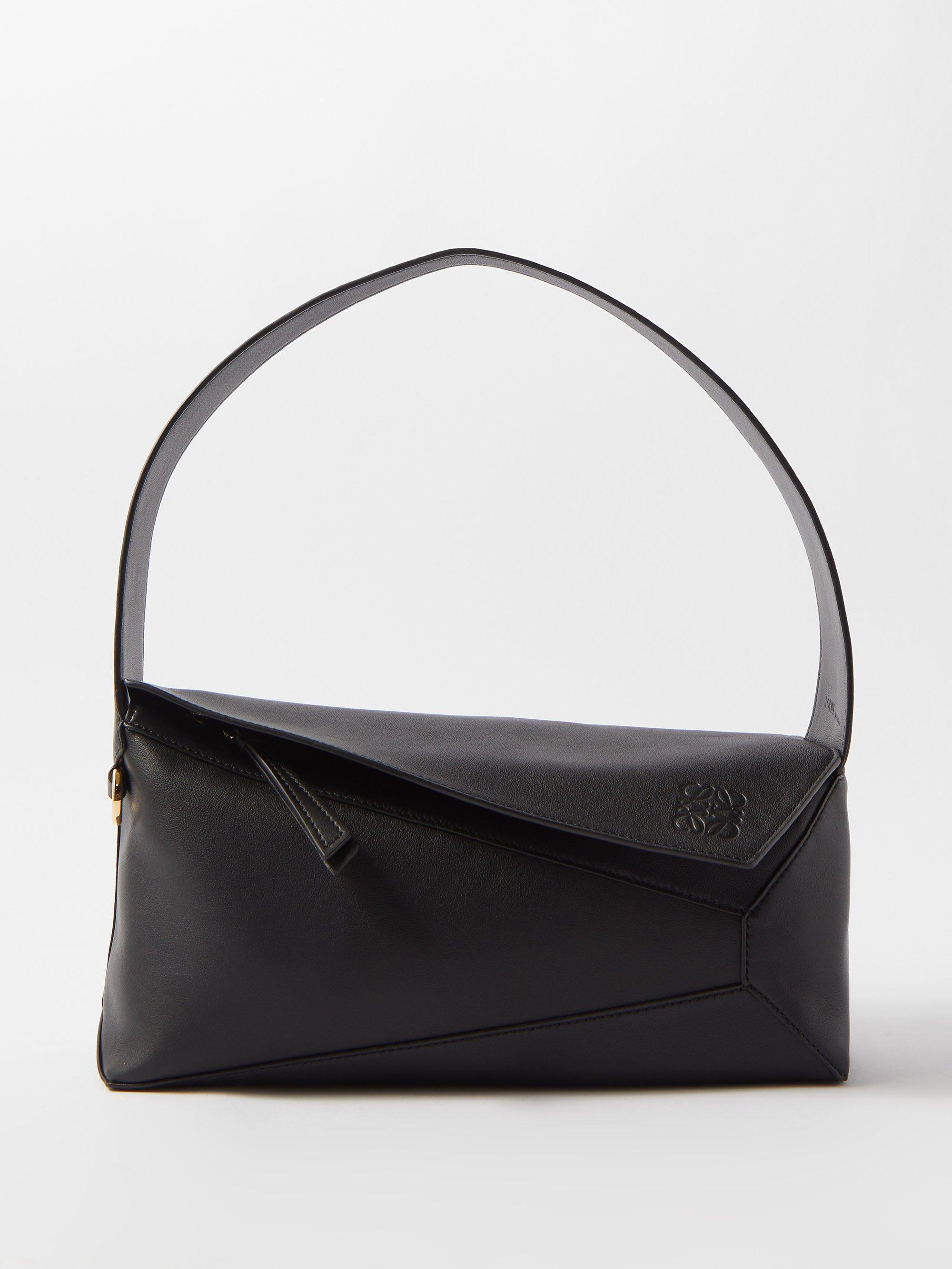 Loewe Puzzle Hobo Leather Shoulder Bag in Black | Lyst