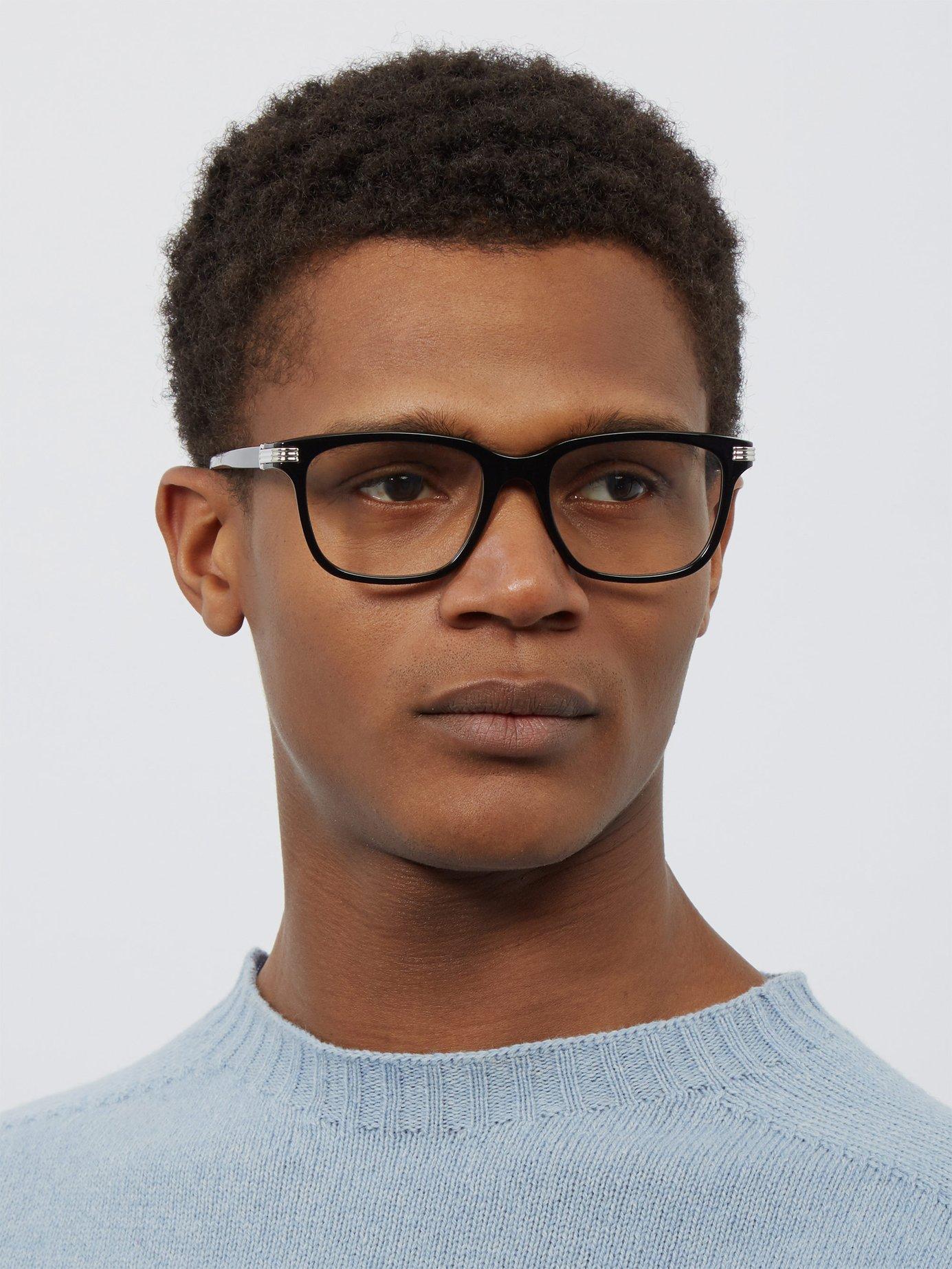 Cartier C De Cartier D Frame Acetate Glasses In Black For Men Lyst
