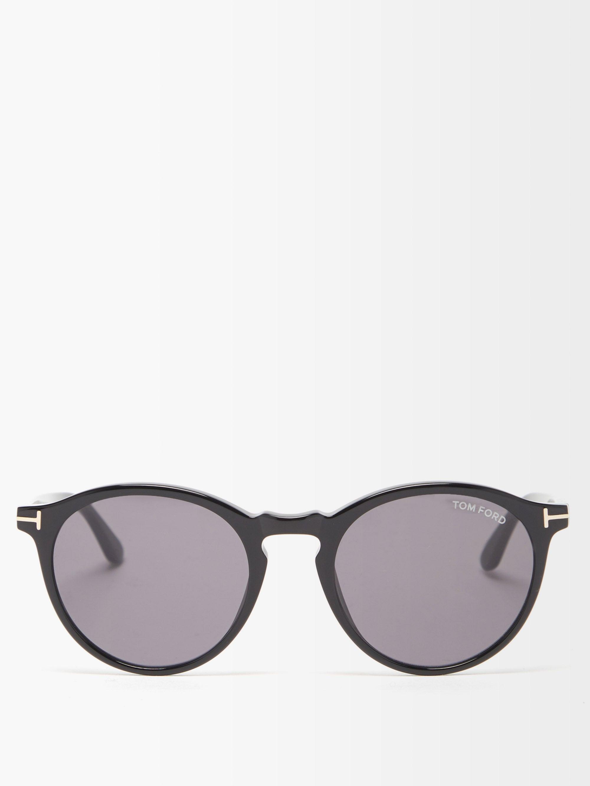 Tom Ford Aurele Round Acetate Sunglasses In Black For Men Lyst