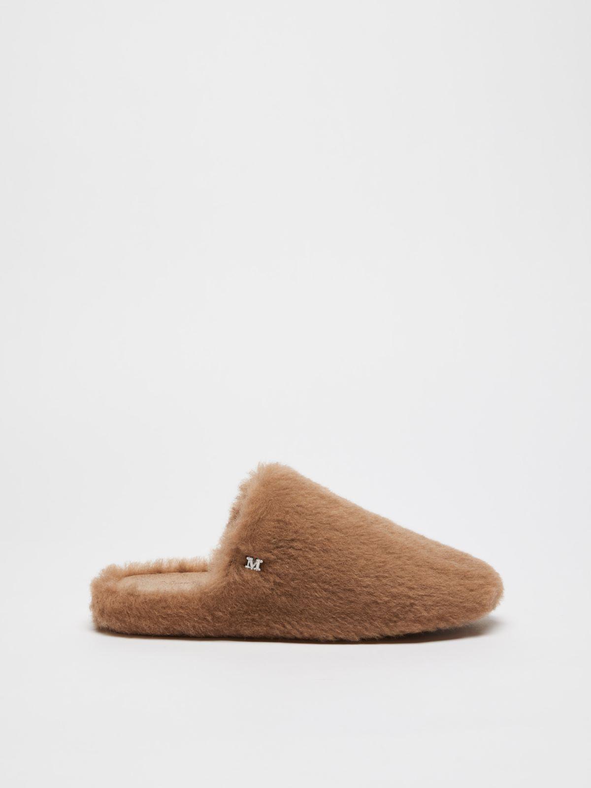 Max Mara Teddy Fabric Slippers in Brown | Lyst