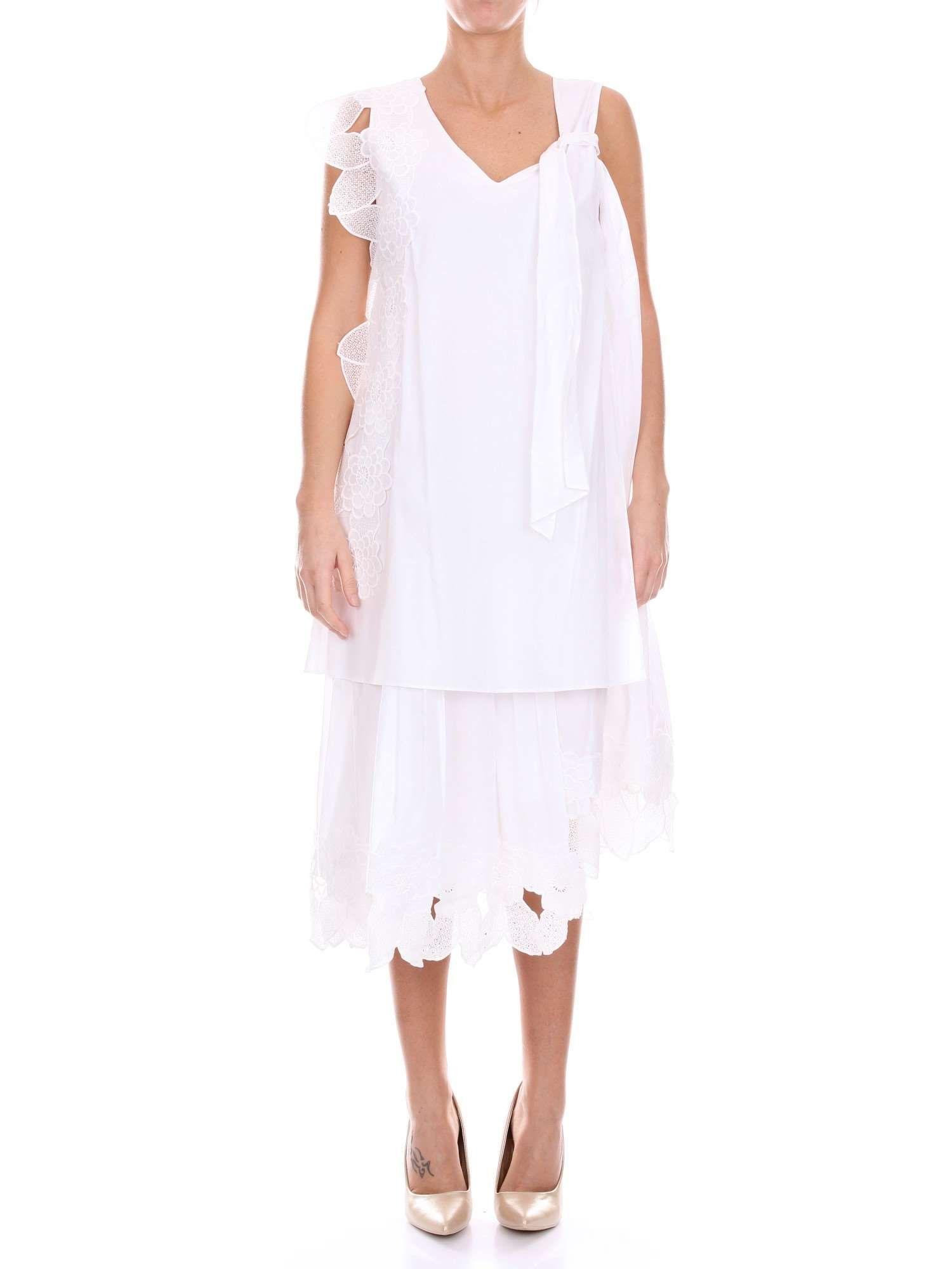 ISABELLE BLANCHE Paris White Cotton Dress - Lyst