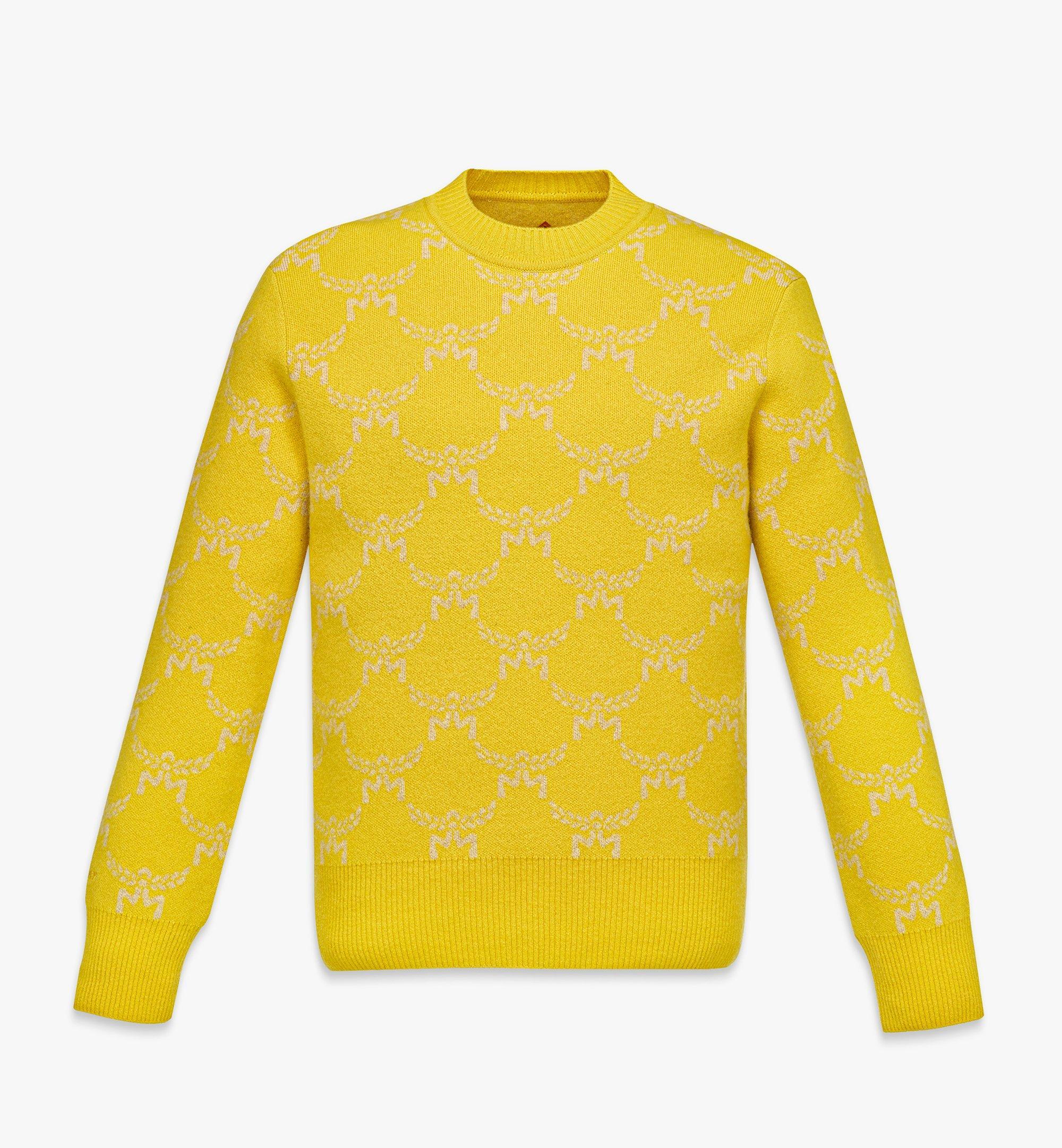 MCM Lauretos Sweater In Wool And Recycled Cashmere in Yellow for Men | Lyst