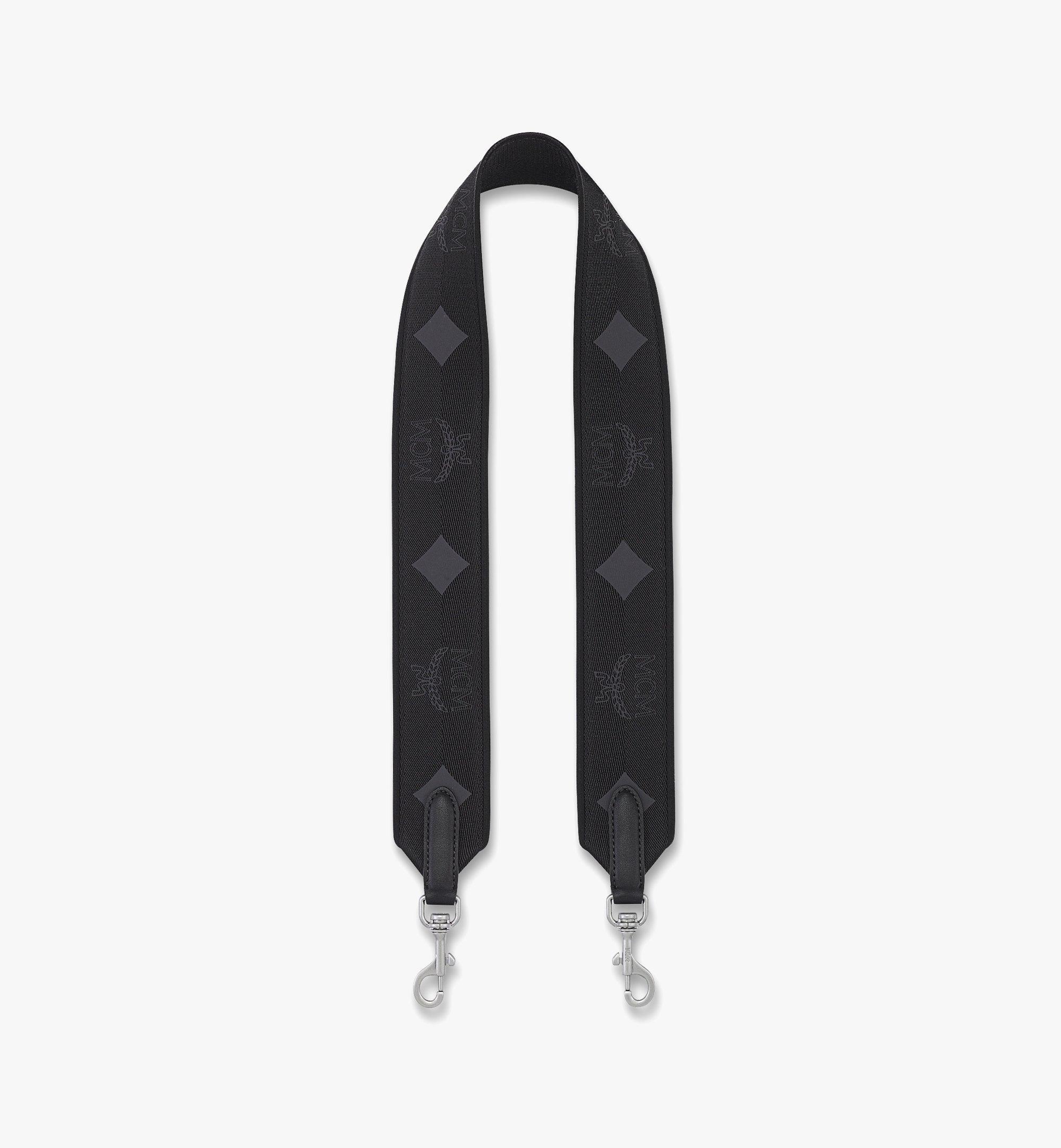 MCM Aren Shoulder Strap In Monogram Webbing in Black | Lyst