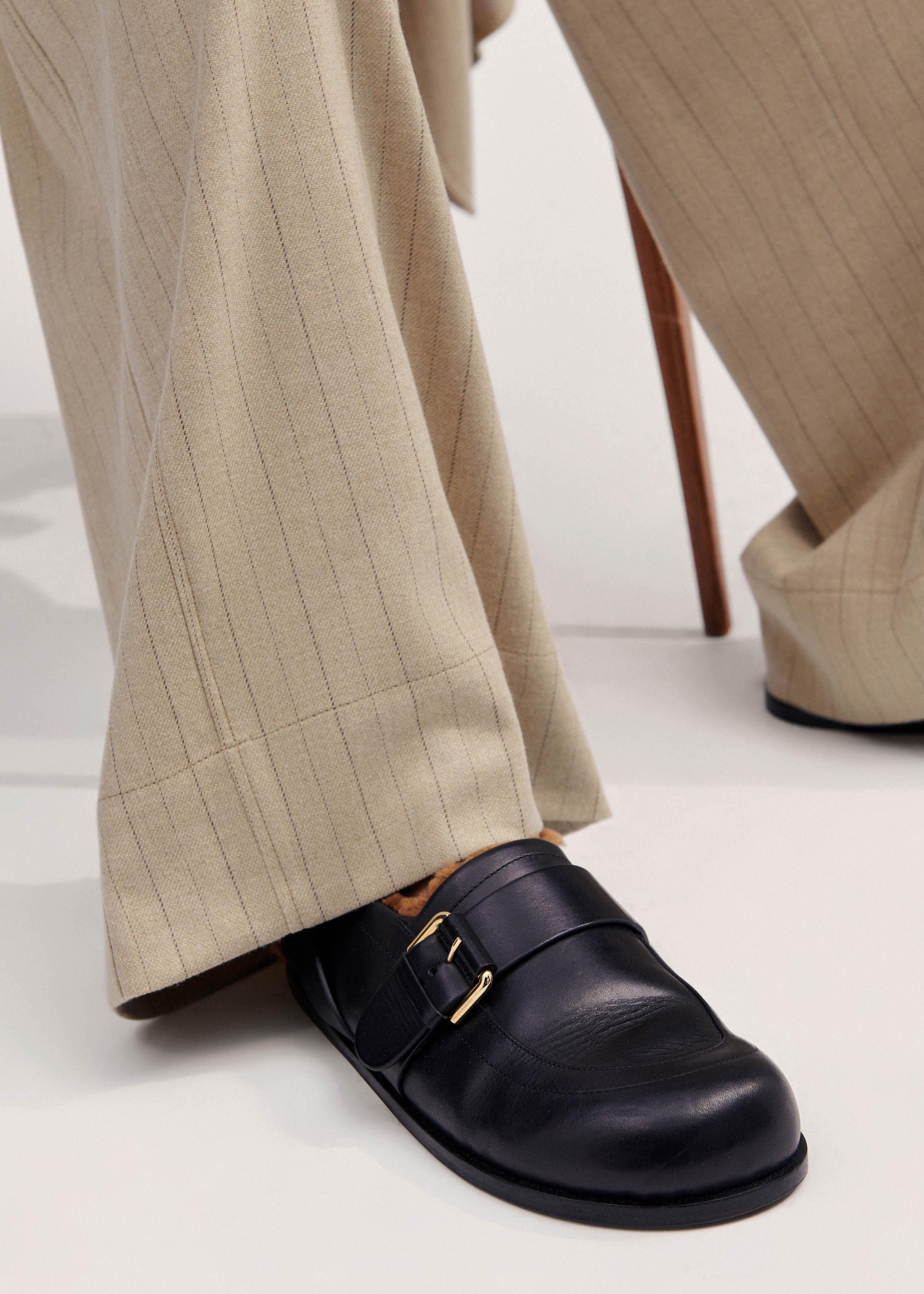 ME+EM Shearling Buckle Clog in Natural | Lyst