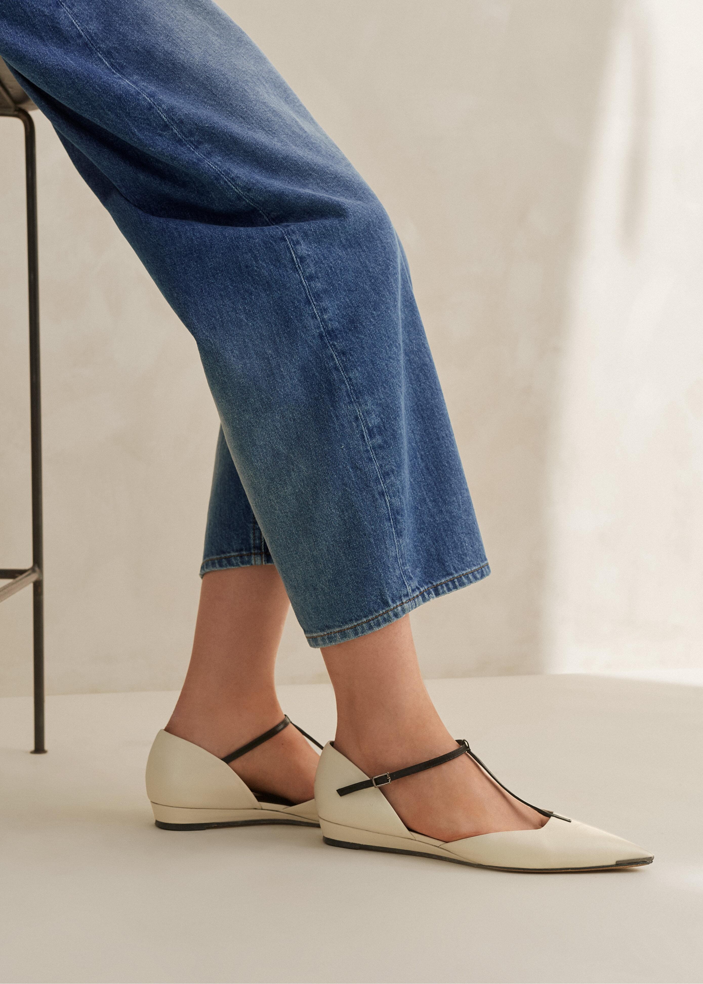 ME+EM Pointy T-bar Wedge in Blue | Lyst