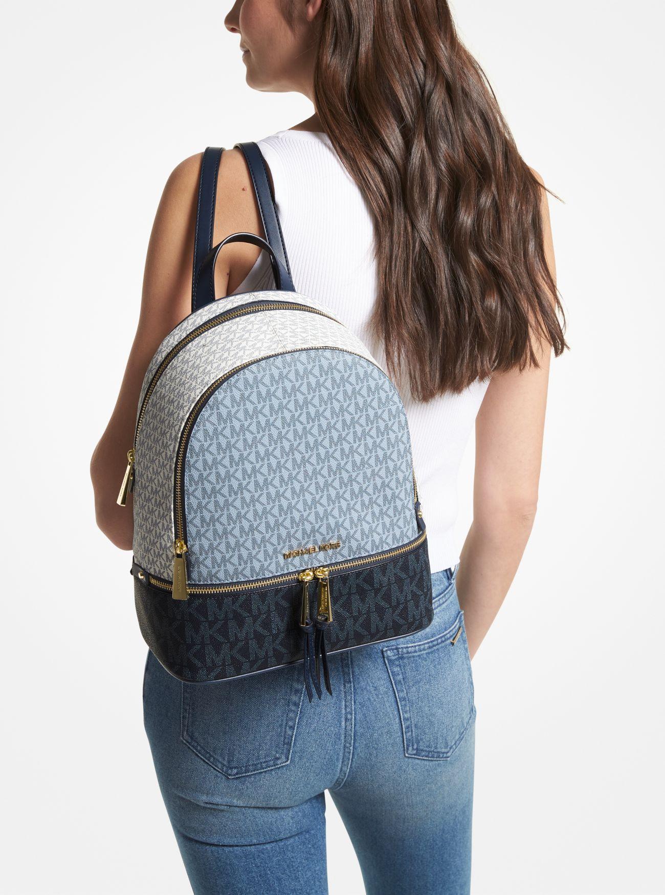 Blue Mk Rhea Backpack Medium Slim Backpack Michael Kors Rhea Backpack ...