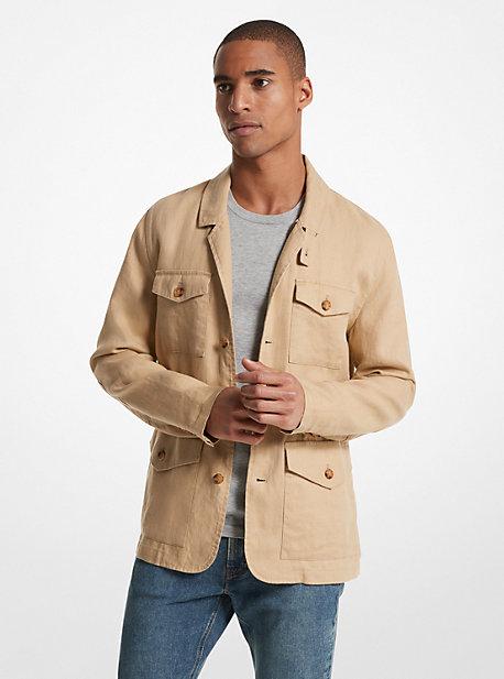 Michael Kors Linen Field Jacket in Natural for Men | Lyst