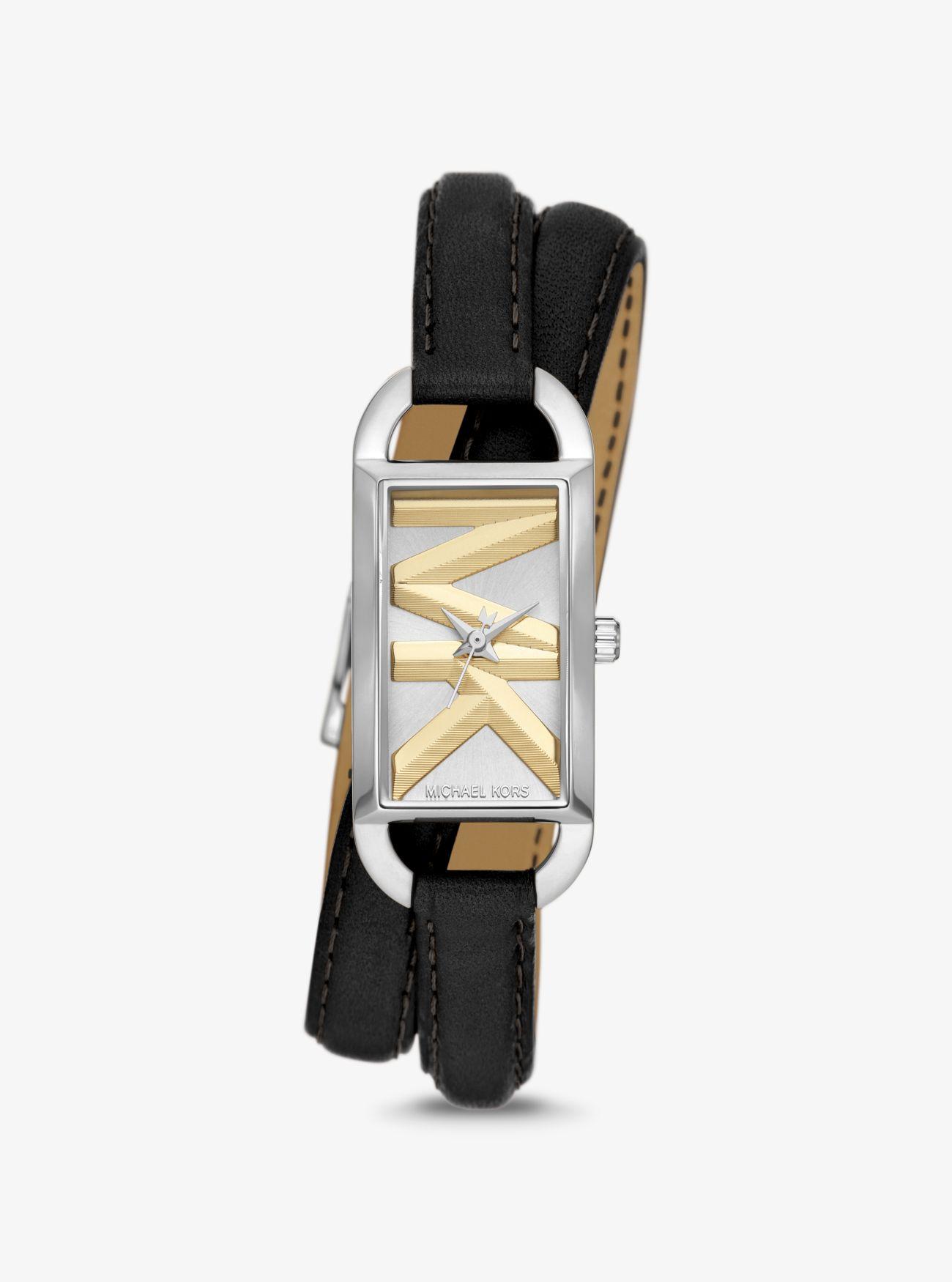 Michael Kors Mini Empire Silver-tone And Leather Watch in White | Lyst UK